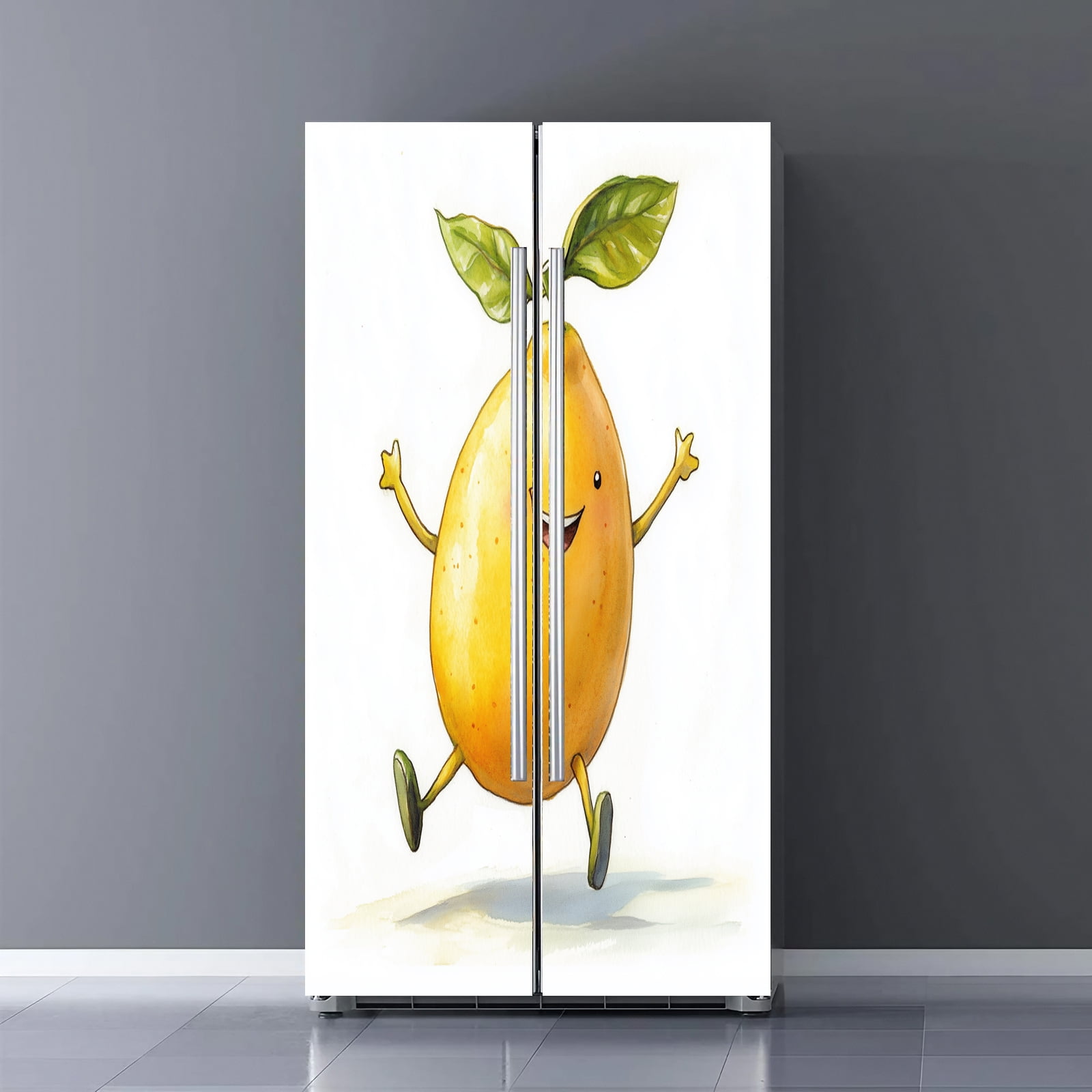 Fridge Door Wrap Vinyl Sticker Decor Front Refrigerator PVC Wallpaper ...