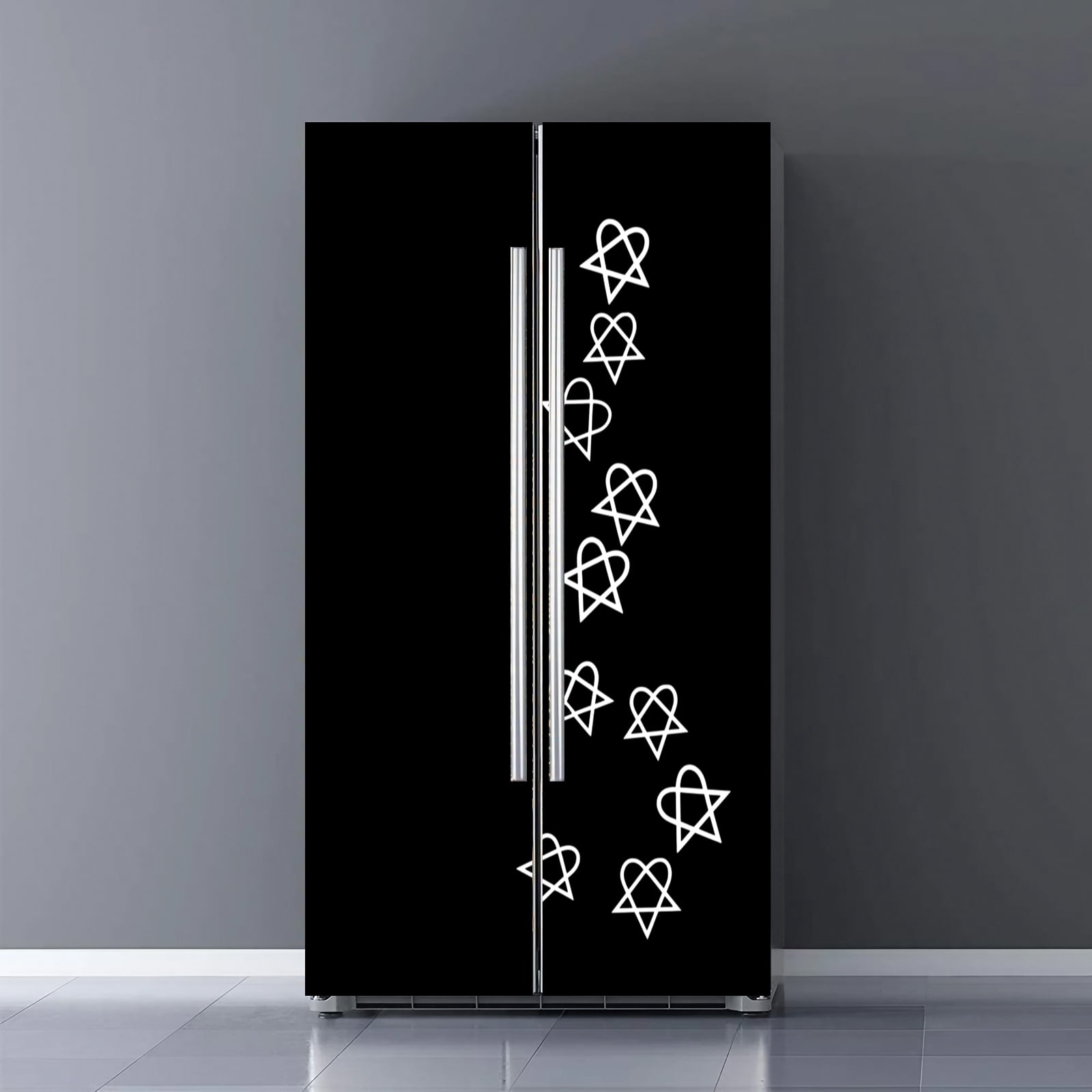 Fridge Door Wrap Vinyl Sticker Decor Front Refrigerator PVC Wallpaper ...