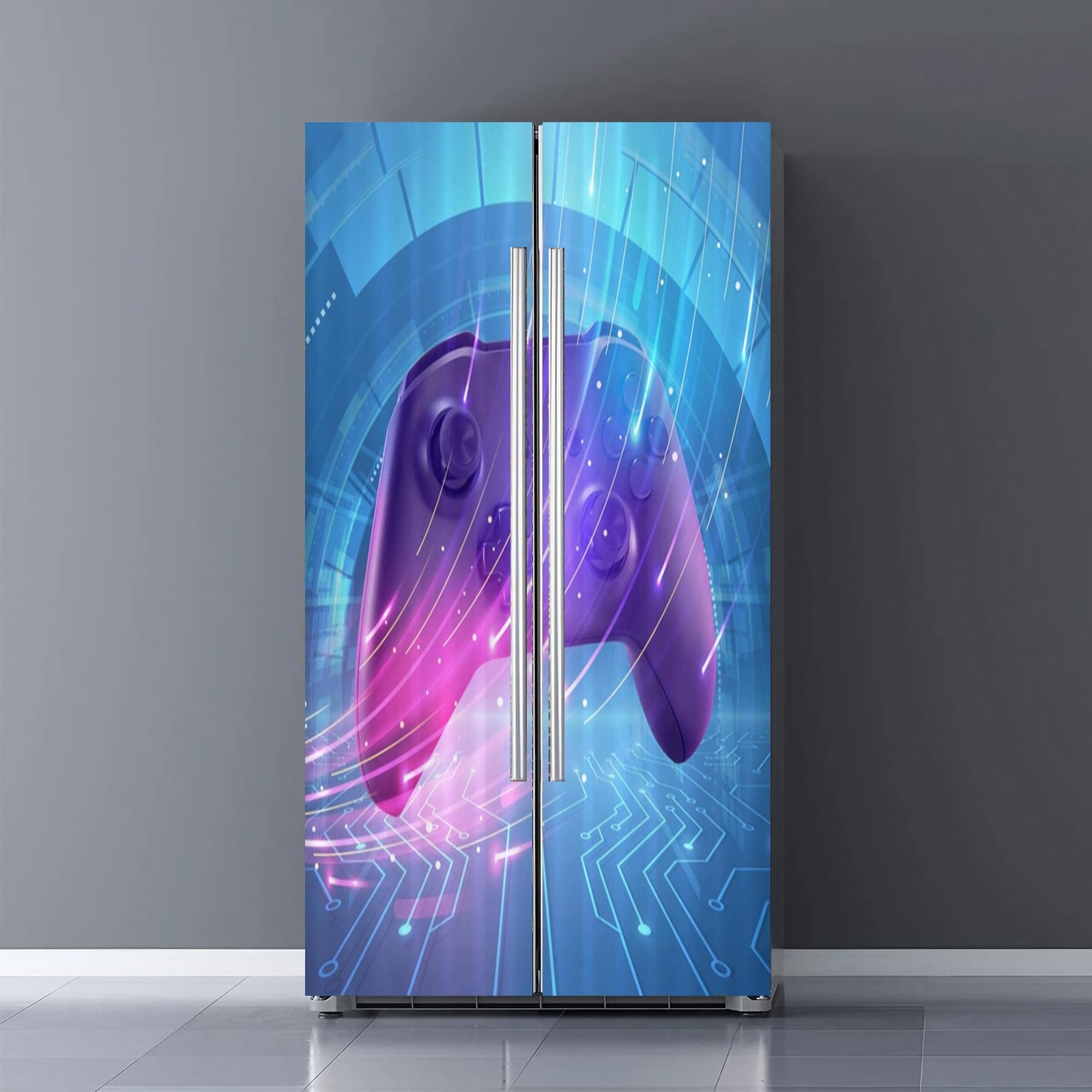 Fridge Door Wrap Vinyl Sticker Decor Front Refrigerator PVC Wallpaper ...
