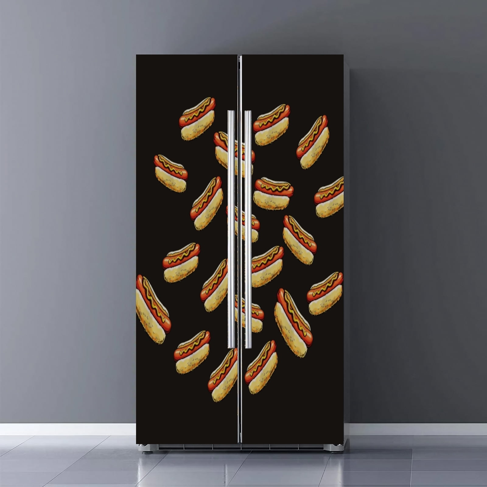Fridge Door Wrap Vinyl Sticker Decor Front Refrigerator PVC Wallpaper ...