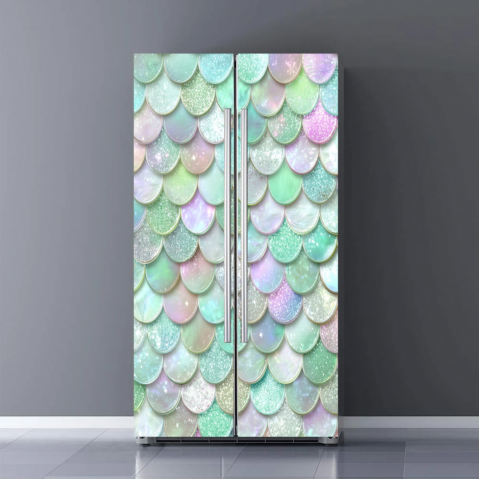 Fridge Door Wrap Vinyl Sticker Decor Front Refrigerator PVC Wallpaper ...