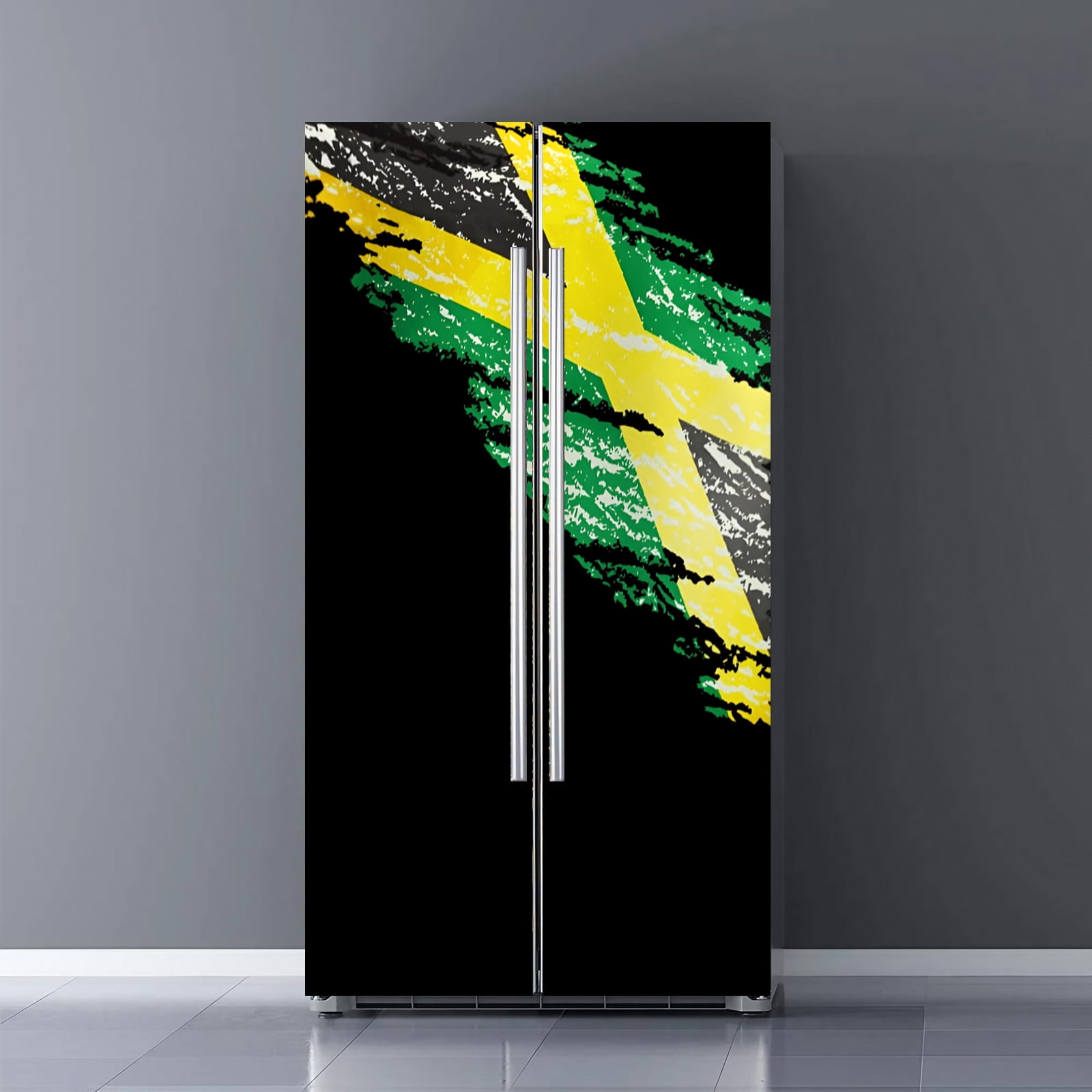Fridge Door Wrap Vinyl Sticker Decor Front Refrigerator PVC Wallpaper ...