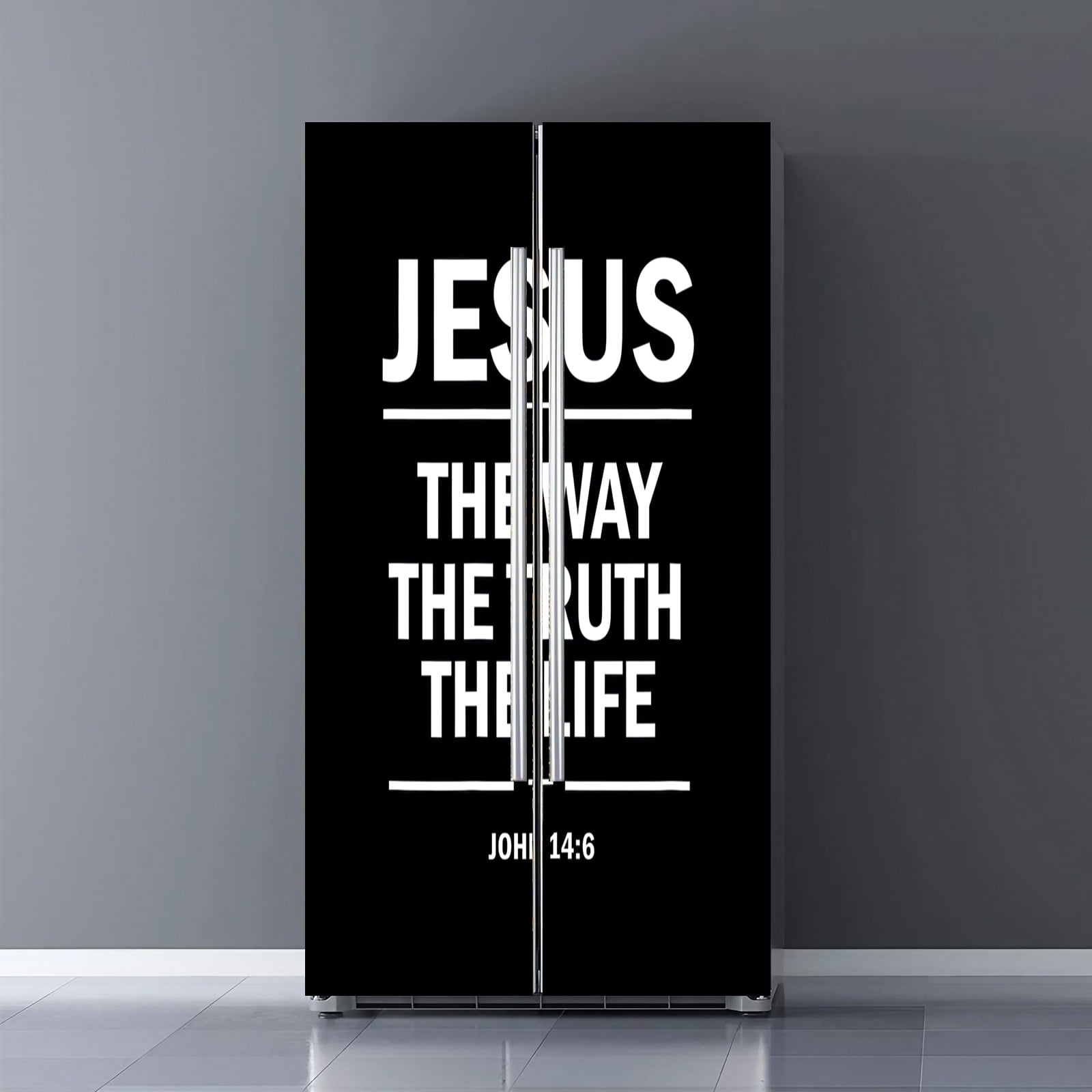 Fridge Door Wrap Vinyl Sticker Decor Front Refrigerator PVC Wallpaper ...