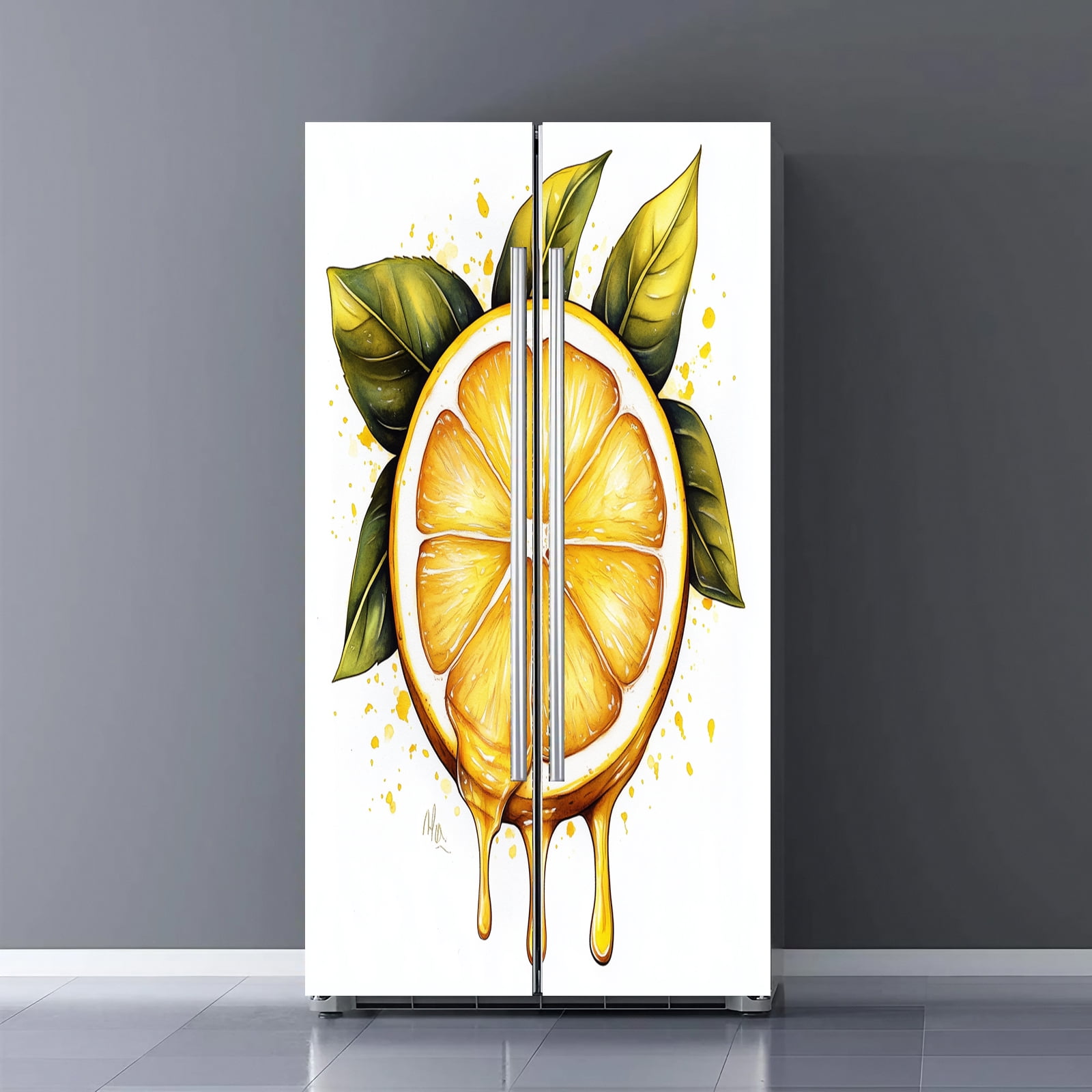 Fridge Door Wrap Vinyl Sticker Decor Front Refrigerator PVC Wallpaper ...