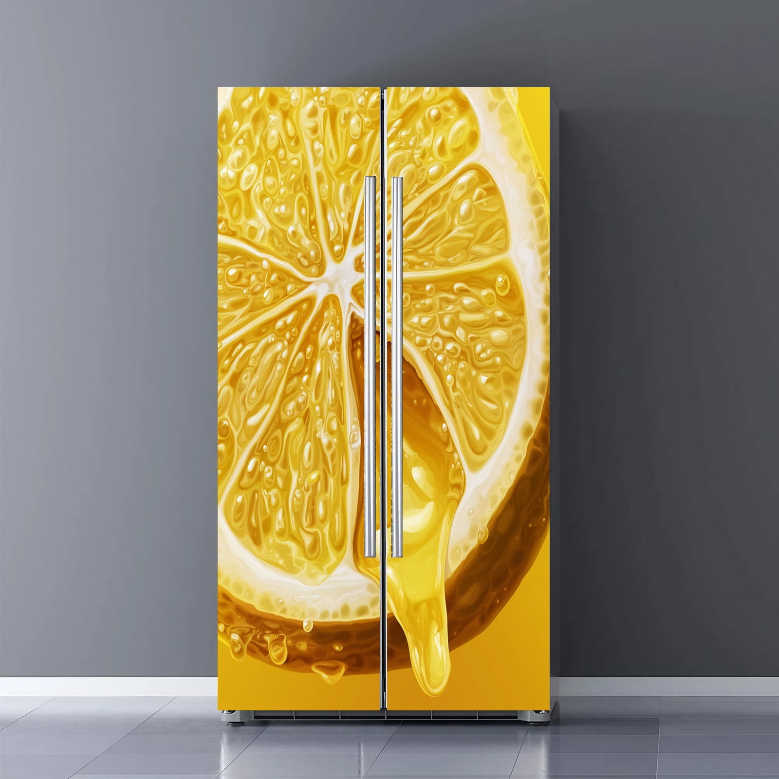 Fridge Door Wrap Vinyl Sticker Decor Front Refrigerator PVC Wallpaper ...