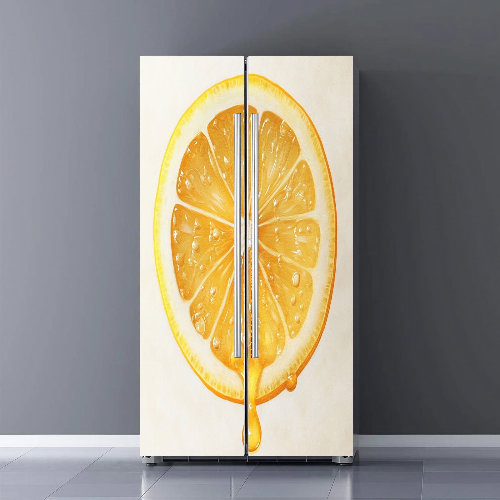 Fridge Door Wrap Vinyl Sticker Decor Front Refrigerator PVC Wallpaper ...