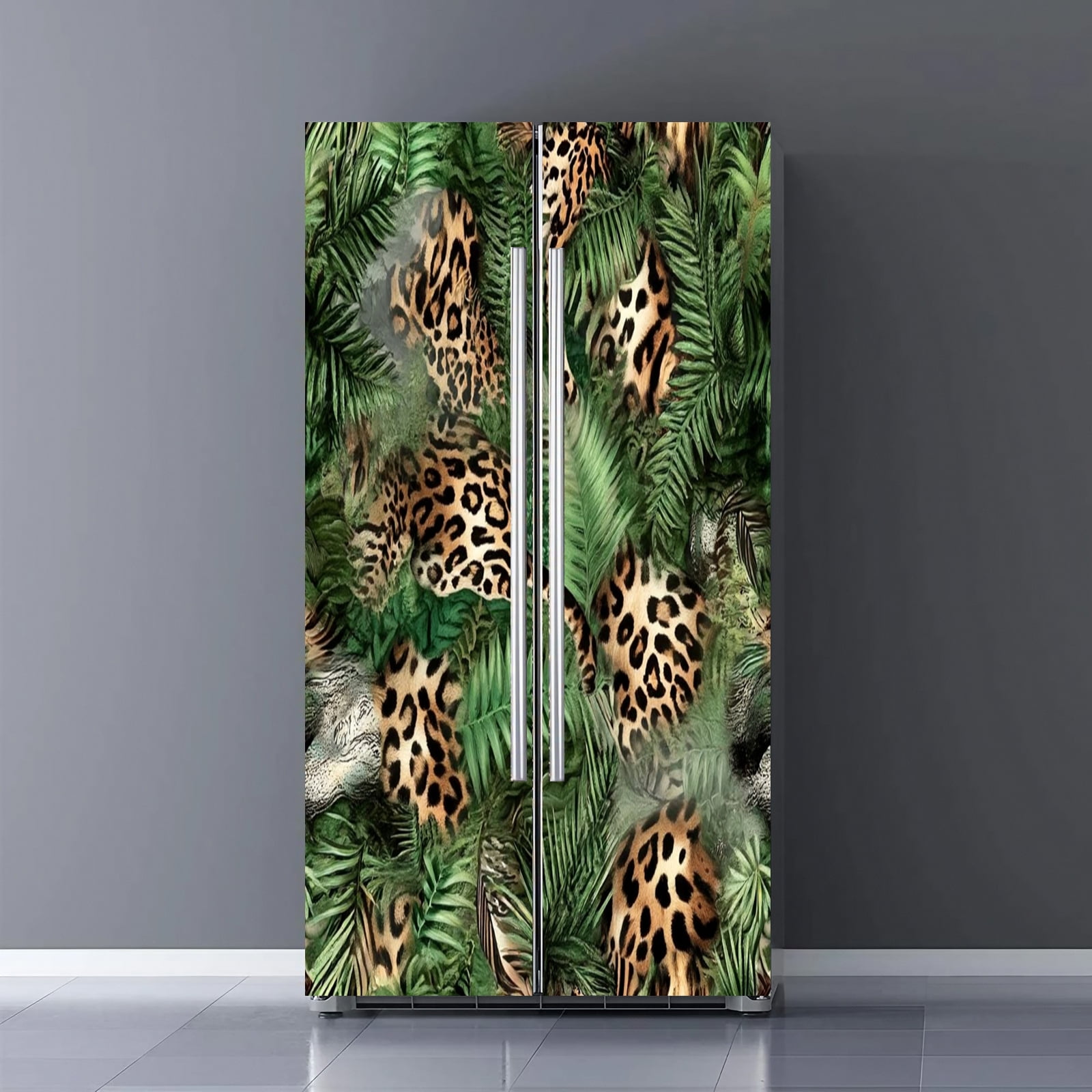 Fridge Door Wrap Vinyl Sticker Decor Front Refrigerator PVC Wallpaper ...
