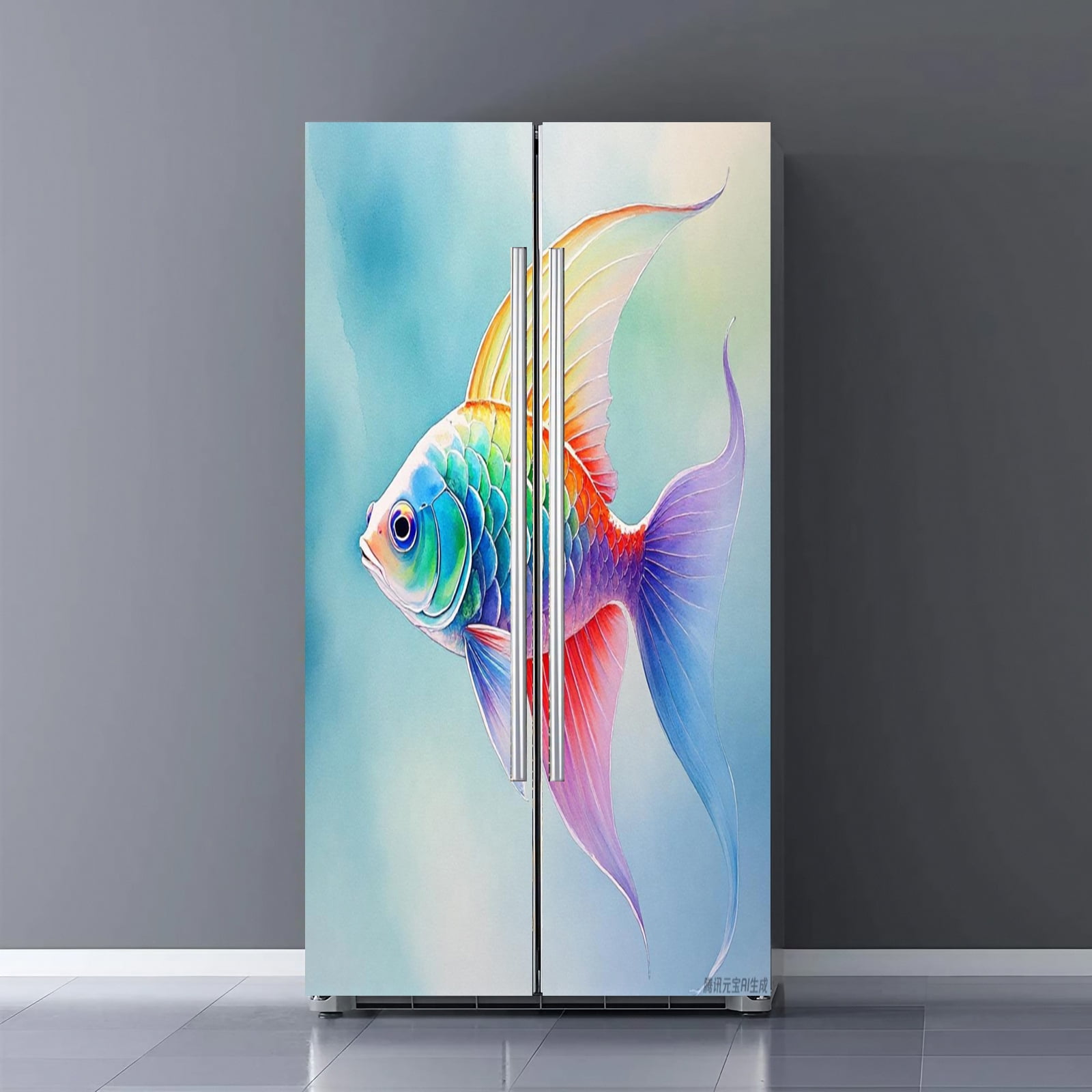 Fridge Door Wrap Vinyl Sticker Decor Front Refrigerator PVC Wallpaper ...