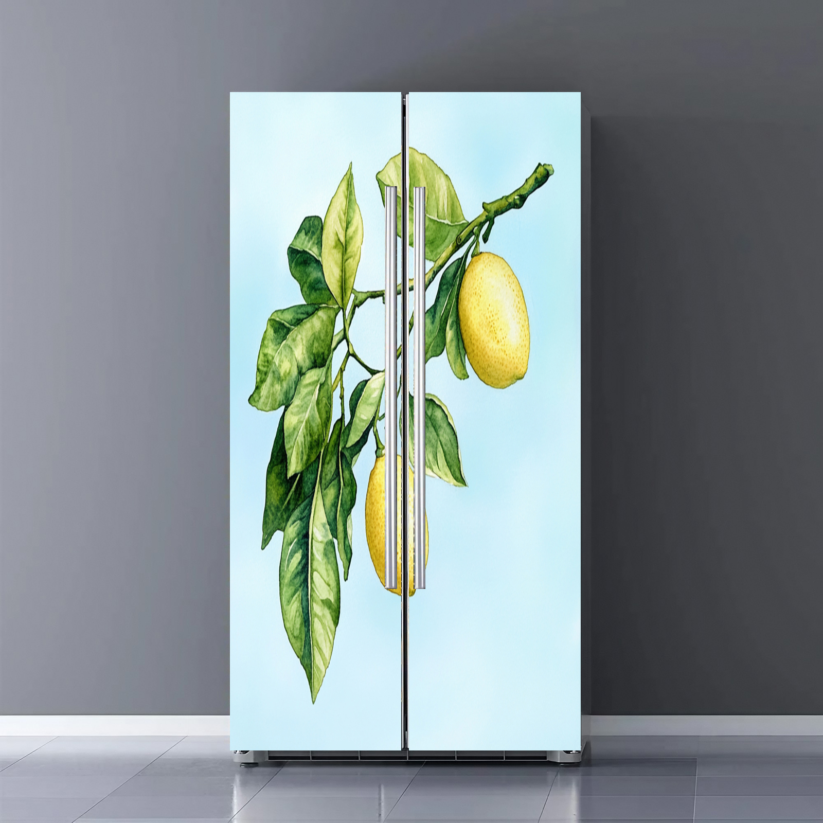 Fridge Door Wrap Vinyl Sticker Decor Front Refrigerator PVC Wallpaper ...