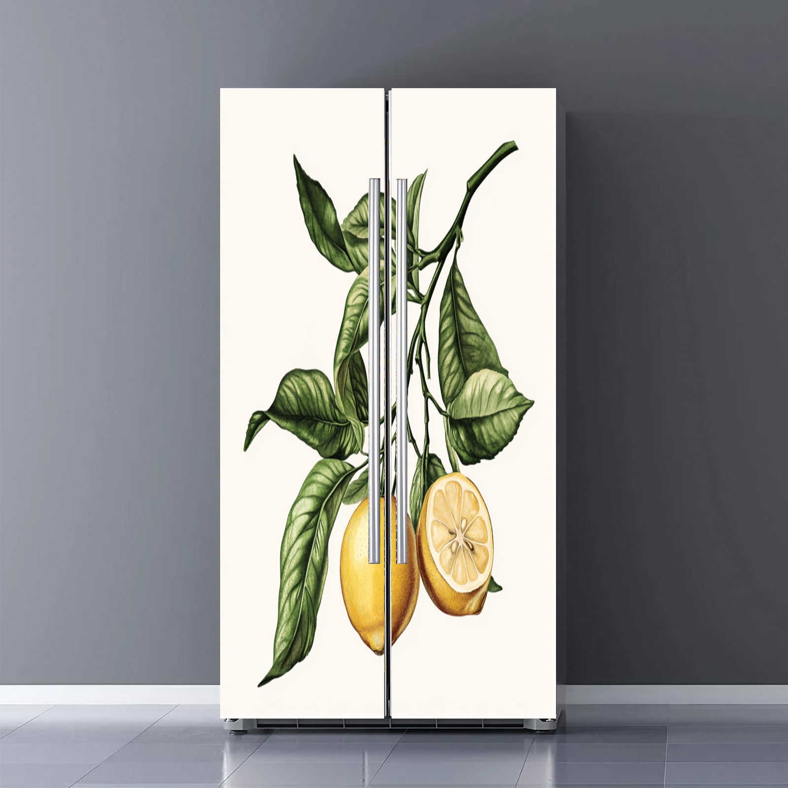 Fridge Door Wrap Vinyl Sticker Decor Front Refrigerator PVC Wallpaper ...