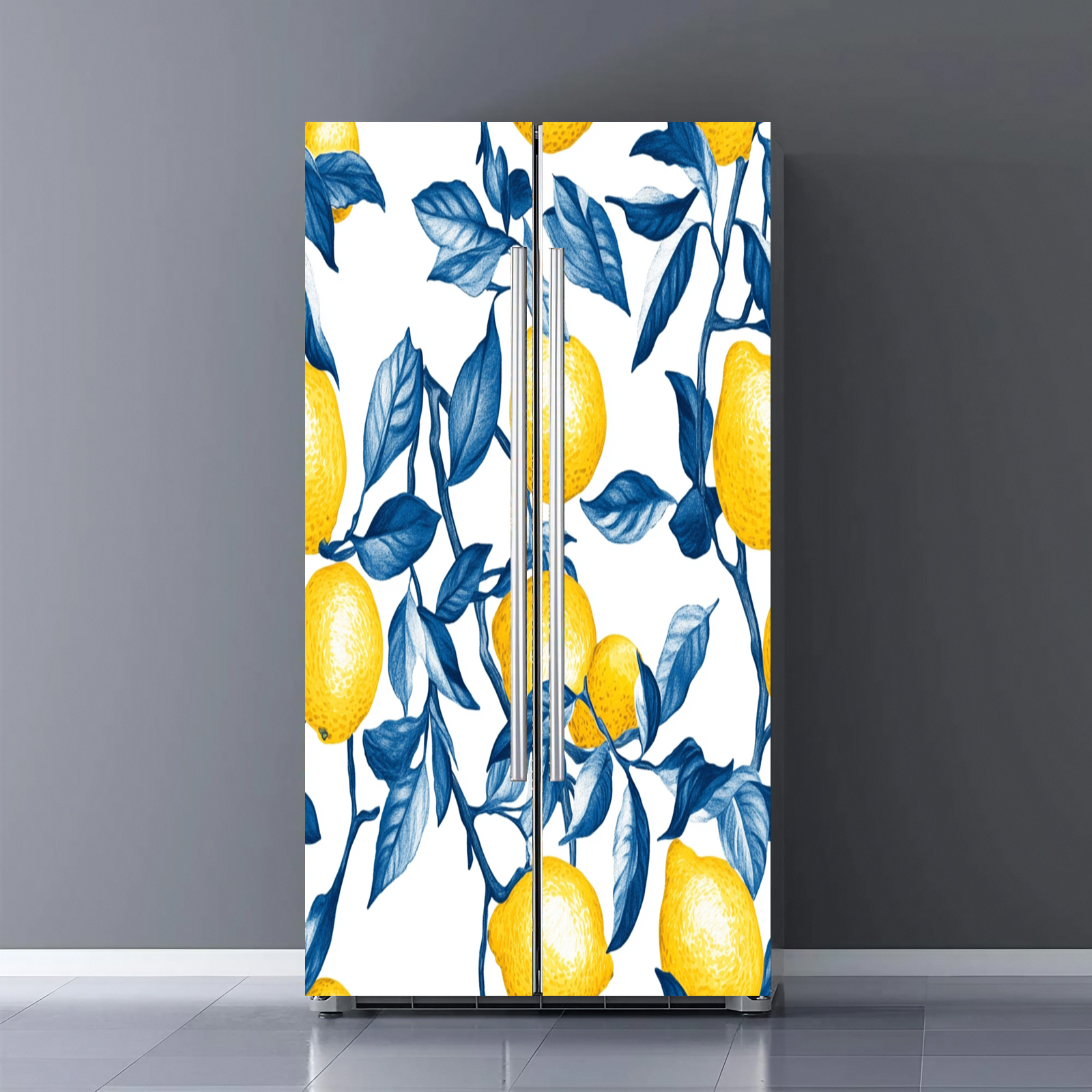 Fridge Door Wrap Vinyl Sticker Decor Front Refrigerator PVC Wallpaper ...