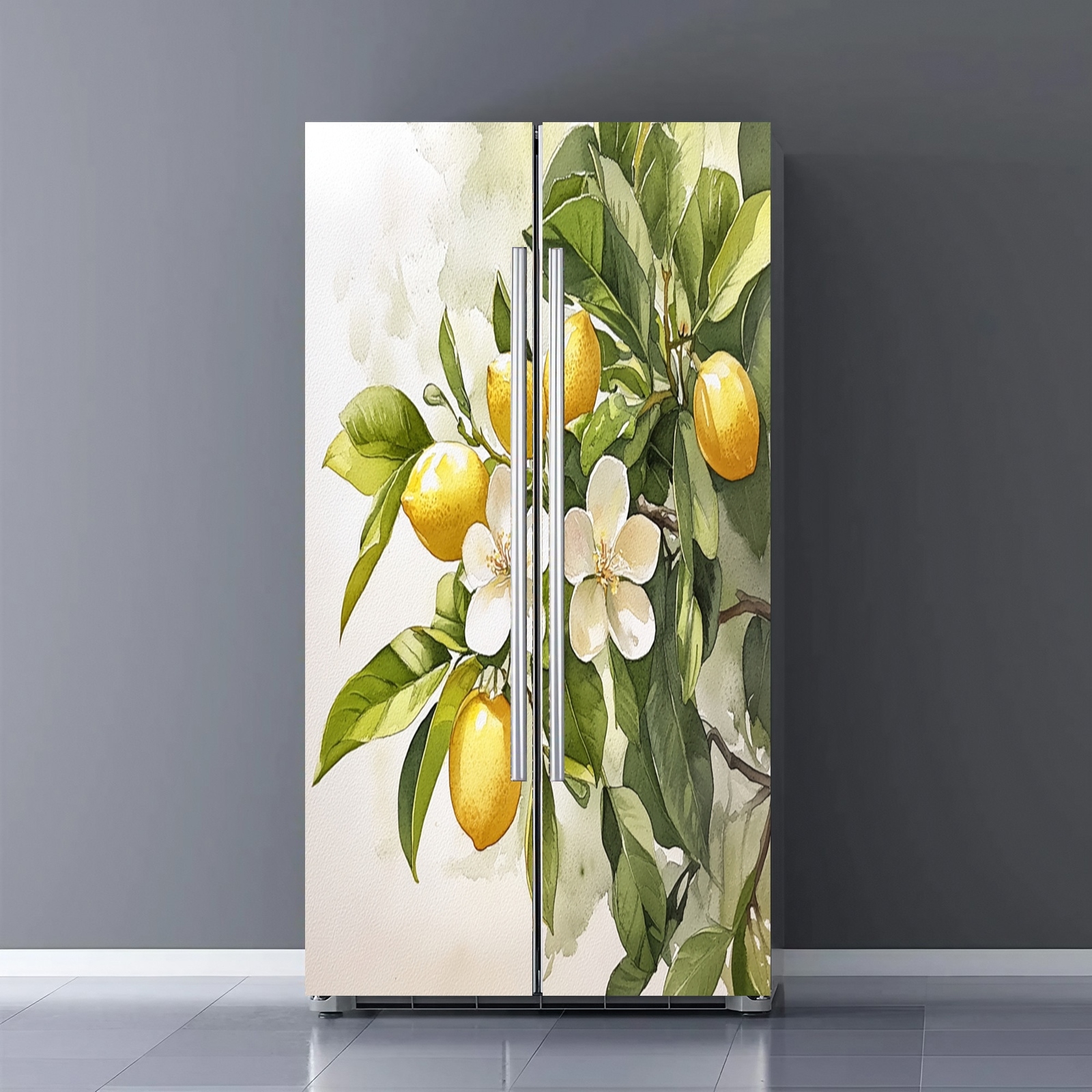 Fridge Door Wrap Vinyl Sticker Decor Front Refrigerator PVC Wallpaper ...