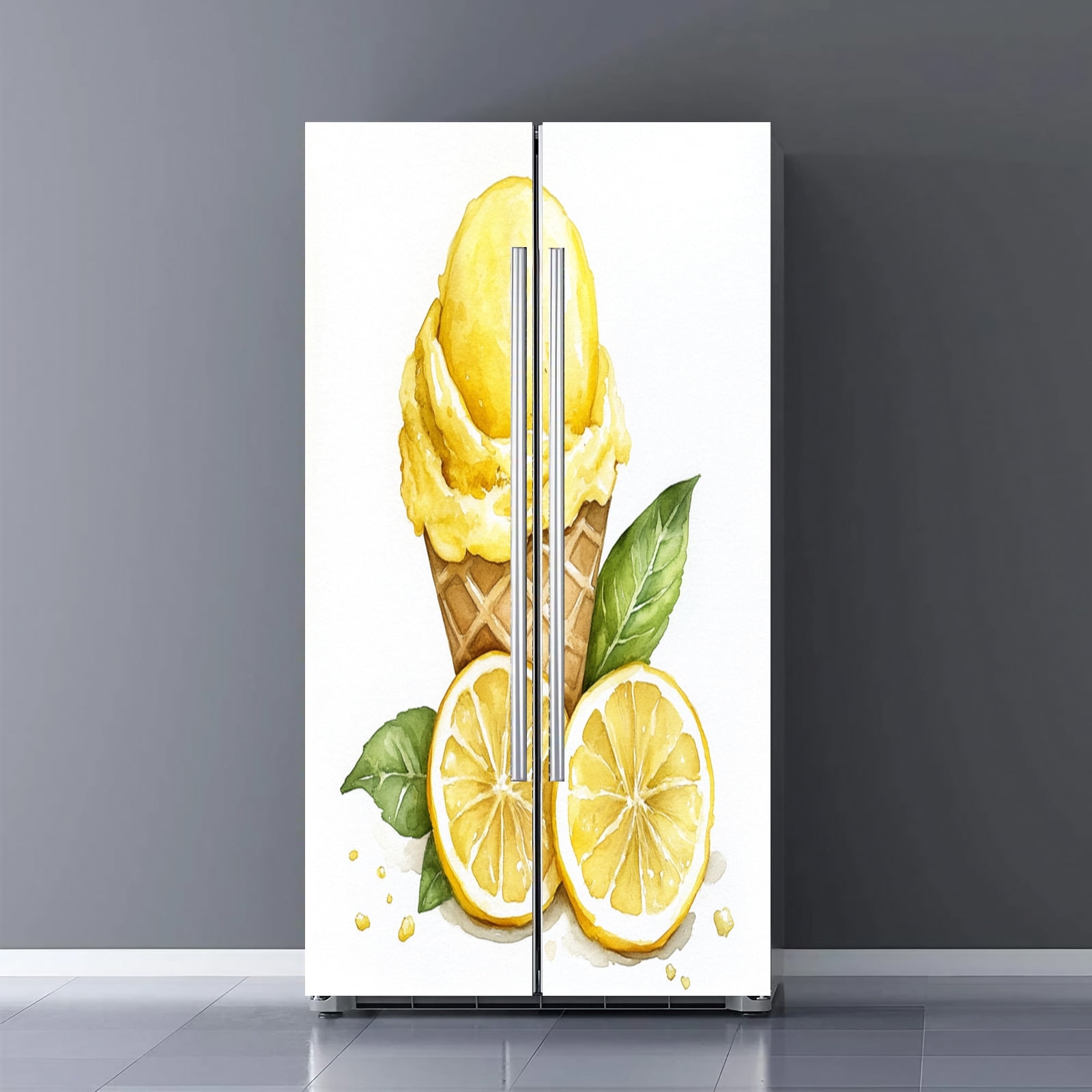 Fridge Door Wrap Vinyl Sticker Decor Front Refrigerator PVC Wallpaper ...