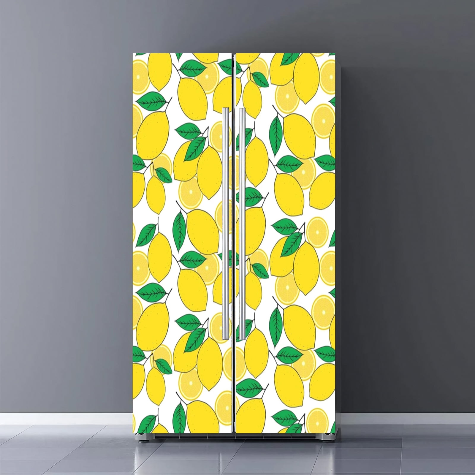 Fridge Door Wrap Vinyl Sticker Decor Front Refrigerator PVC Wallpaper ...