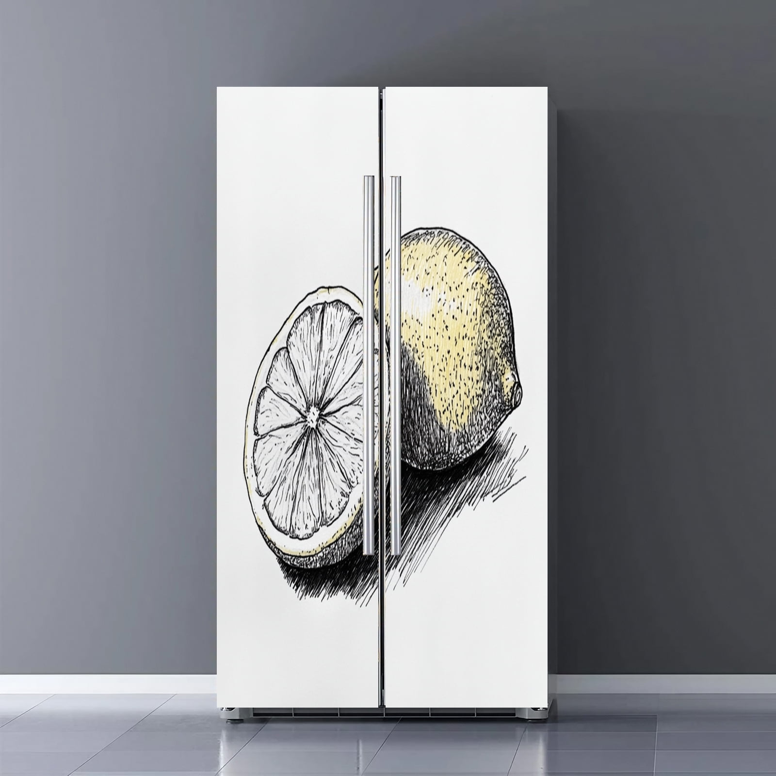 Fridge Door Wrap Vinyl Sticker Decor Front Refrigerator PVC Wallpaper ...