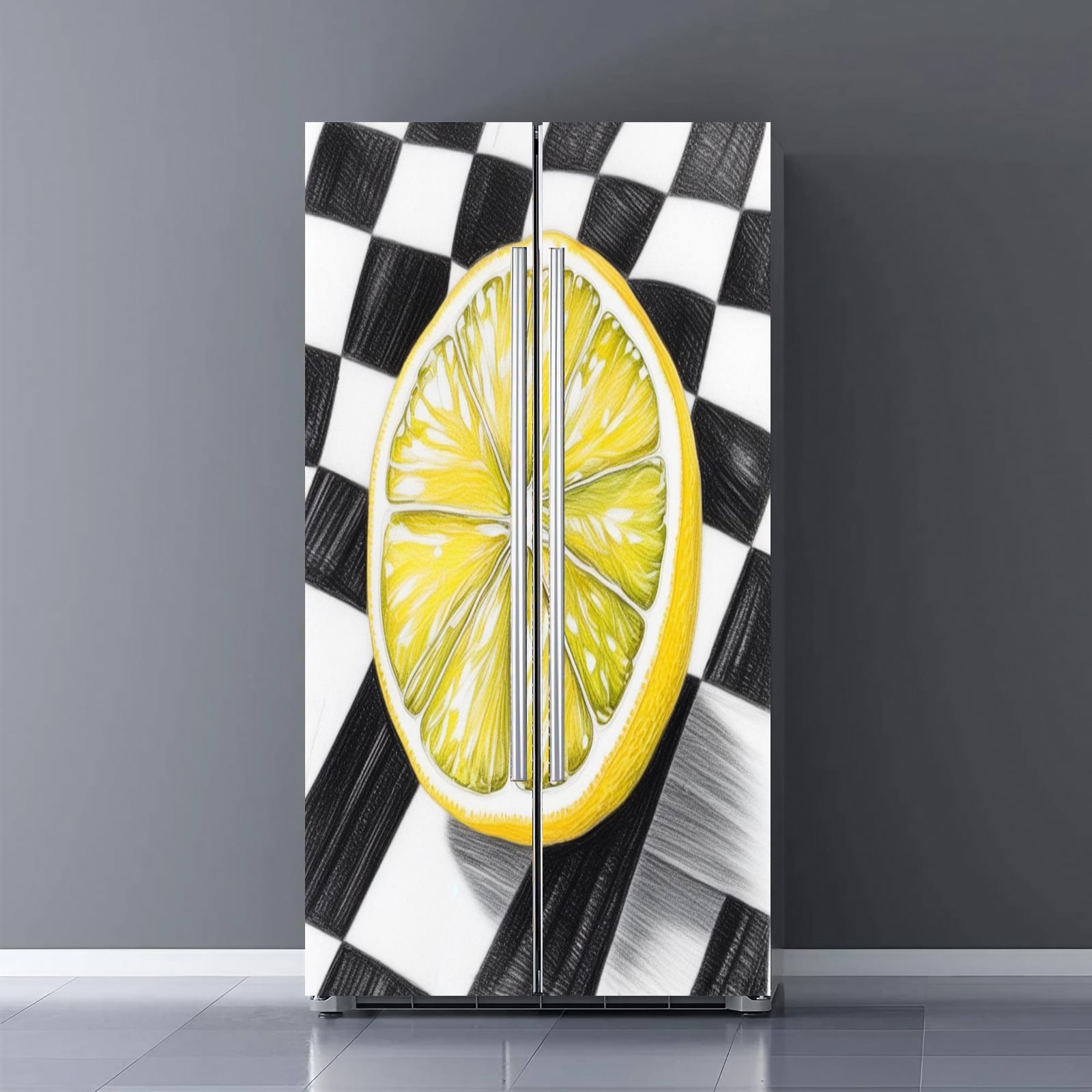 Fridge Door Wrap Vinyl Sticker Decor Front Refrigerator PVC Wallpaper ...
