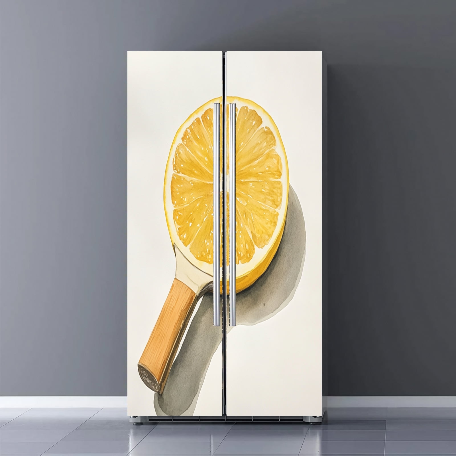 Fridge Door Wrap Vinyl Sticker Decor Front Refrigerator PVC Wallpaper ...