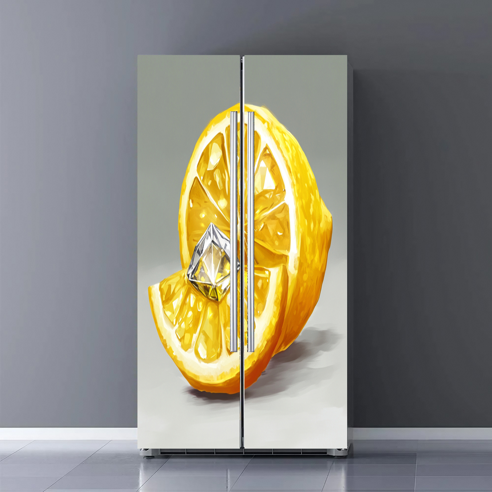 Fridge Door Wrap Vinyl Sticker Decor Front Refrigerator PVC Wallpaper ...