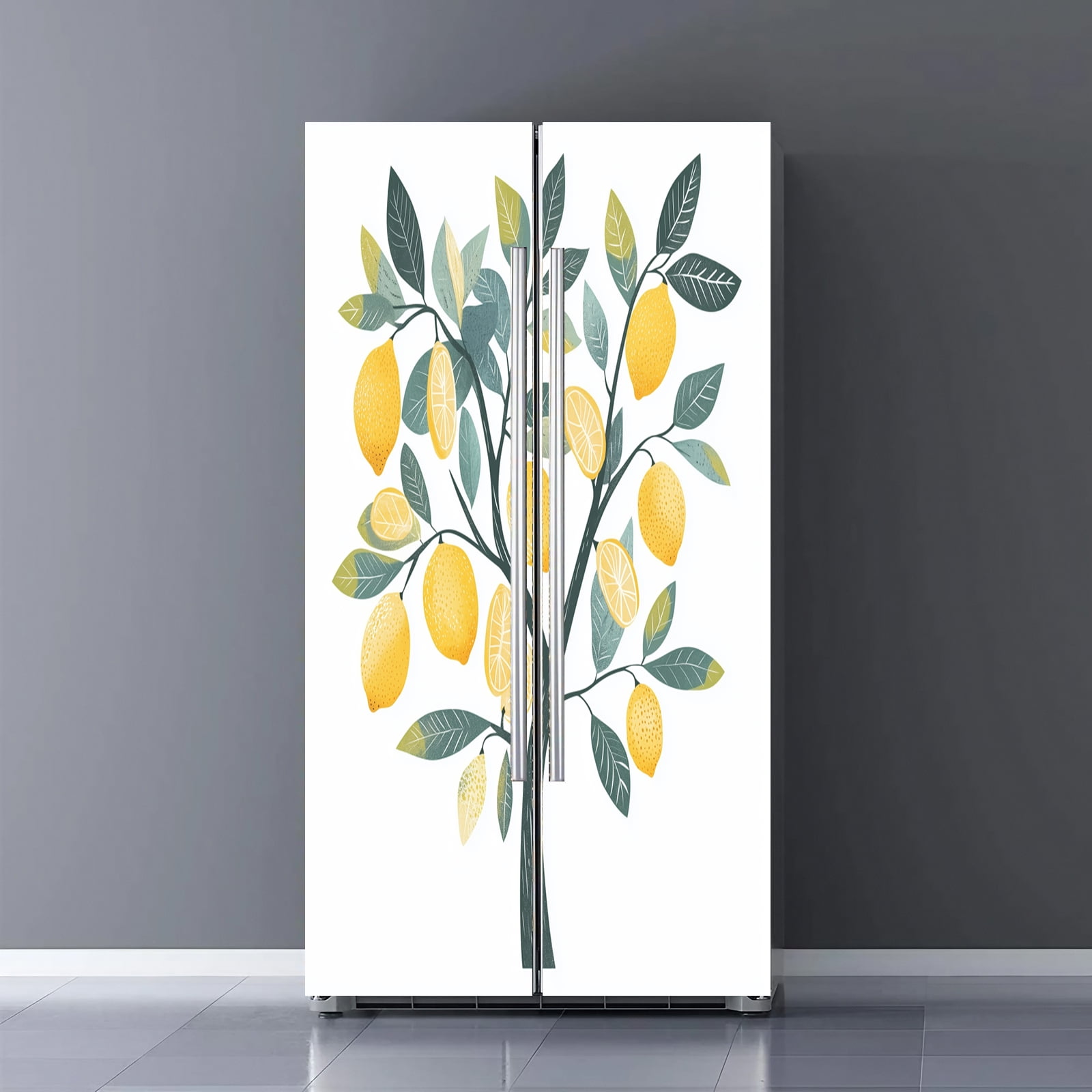 Fridge Door Wrap Vinyl Sticker Decor Front Refrigerator PVC Wallpaper ...