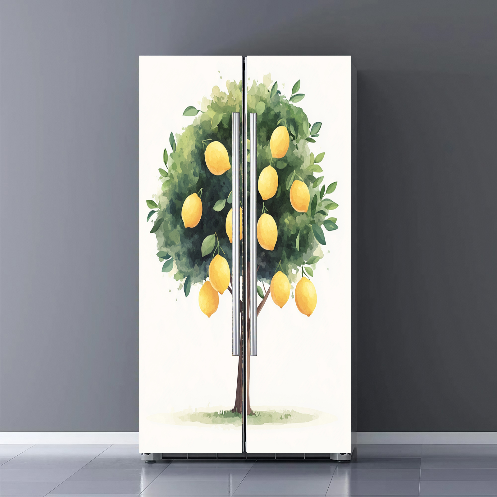 Fridge Door Wrap Vinyl Sticker Decor Front Refrigerator PVC Wallpaper ...