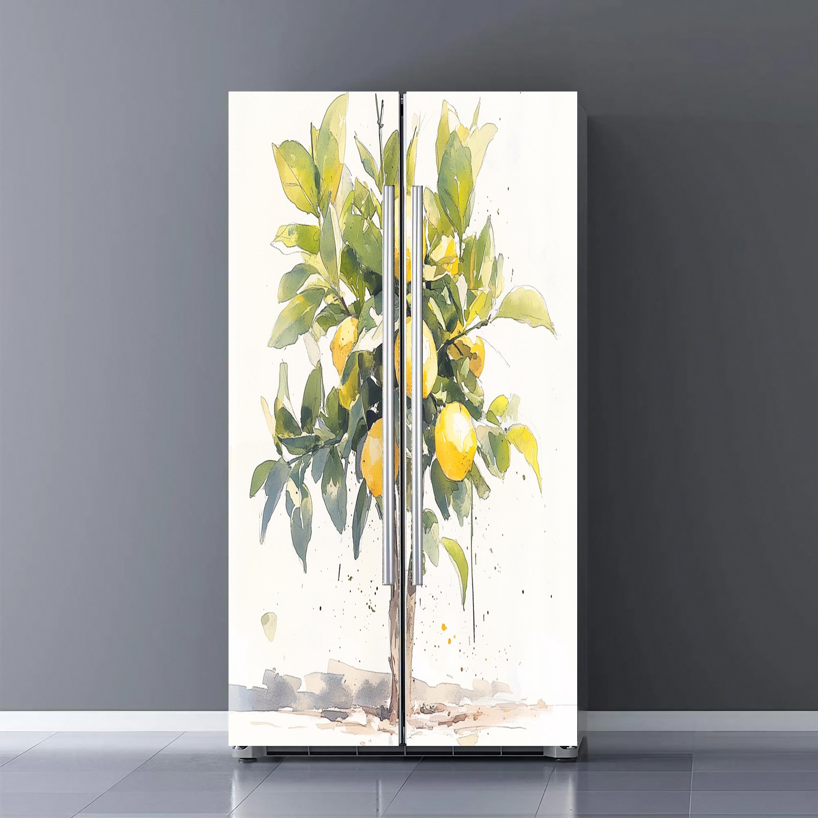 Fridge Door Wrap Vinyl Sticker Decor Front Refrigerator PVC Wallpaper ...