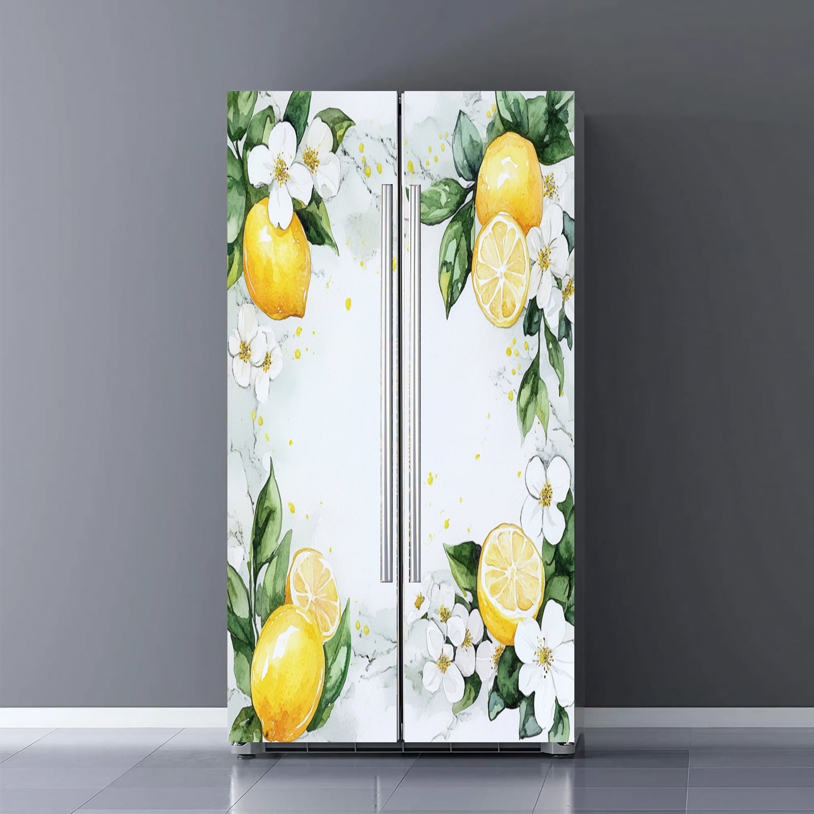 Fridge Door Wrap Vinyl Sticker Decor Front Refrigerator PVC Wallpaper ...