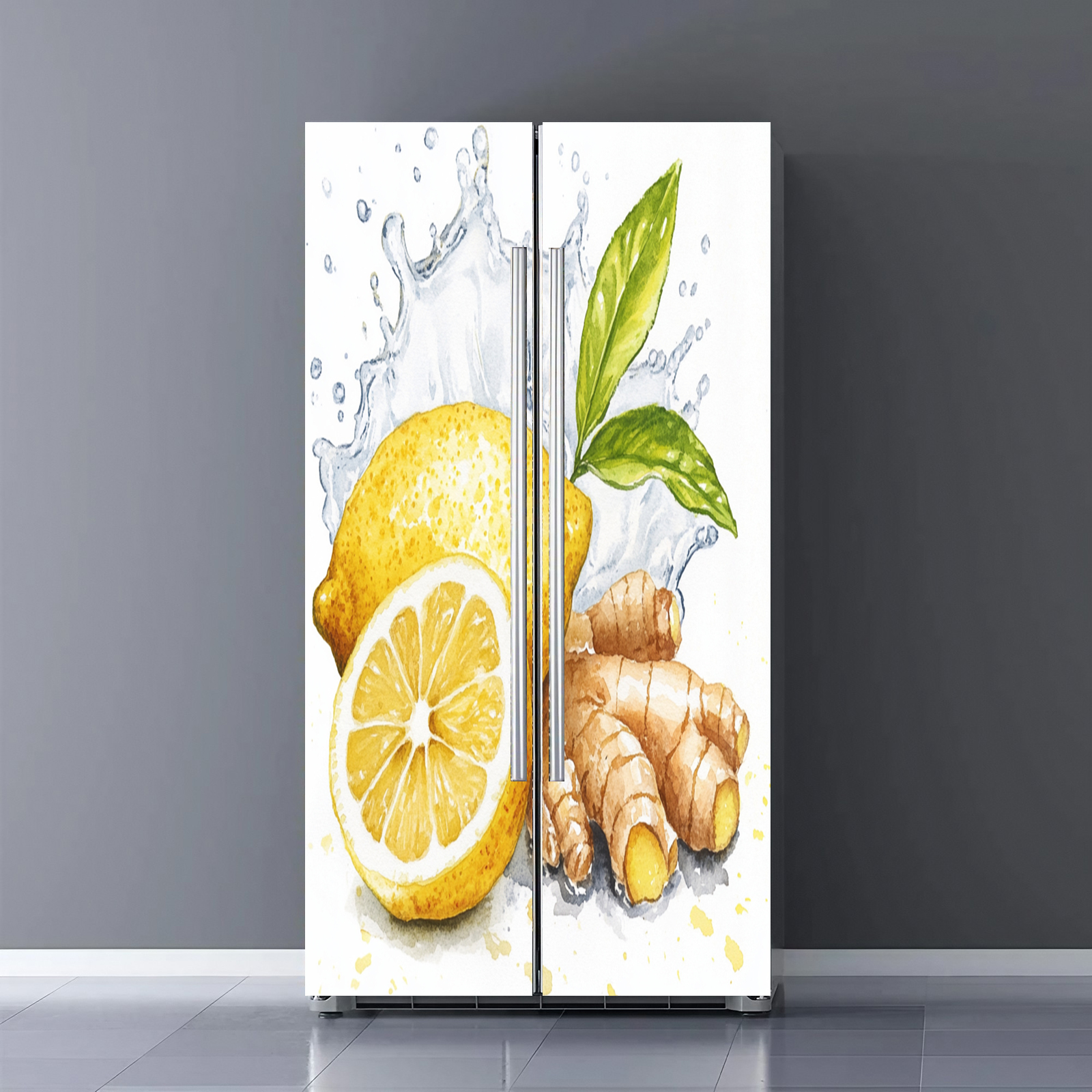 Fridge Door Wrap Vinyl Sticker Decor Front Refrigerator PVC Wallpaper ...