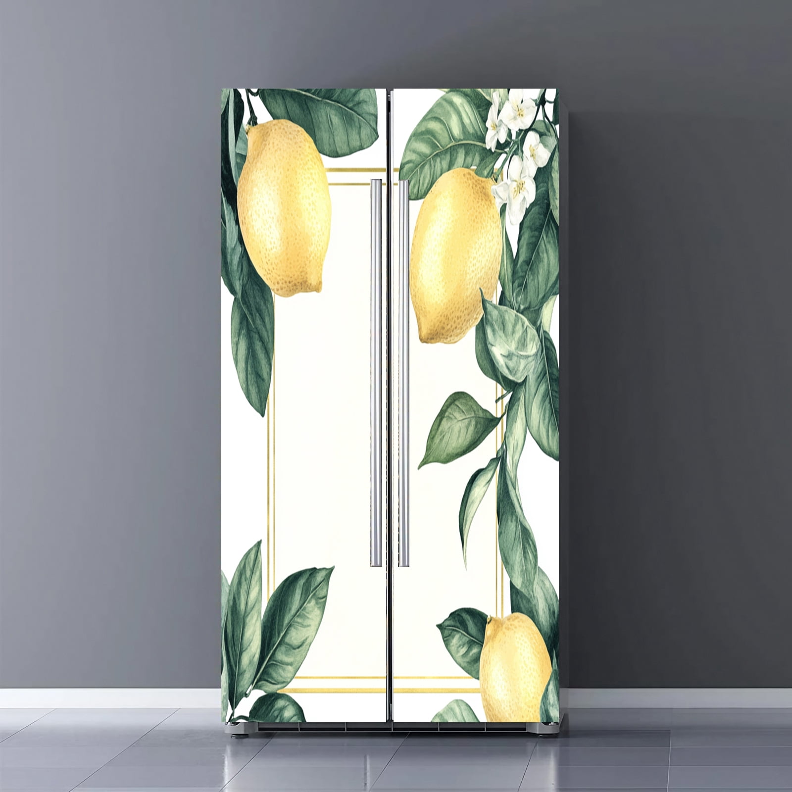 Fridge Door Wrap Vinyl Sticker Decor Front Refrigerator PVC Wallpaper ...