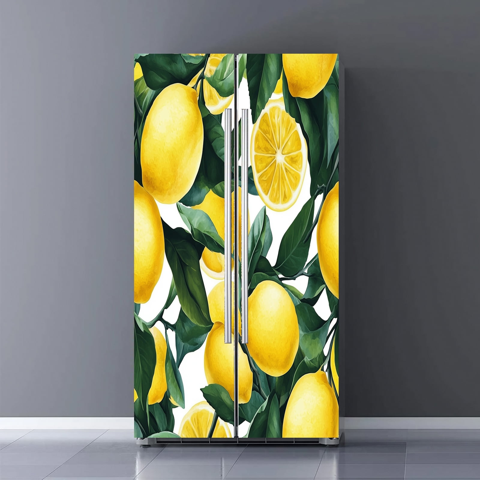 Fridge Door Wrap Vinyl Sticker Decor Front Refrigerator PVC Wallpaper ...
