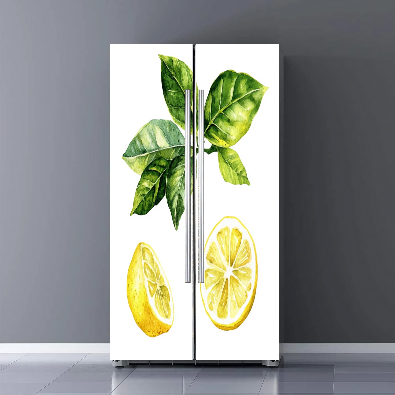 Fridge Door Wrap Vinyl Sticker Decor Front Refrigerator PVC Wallpaper ...