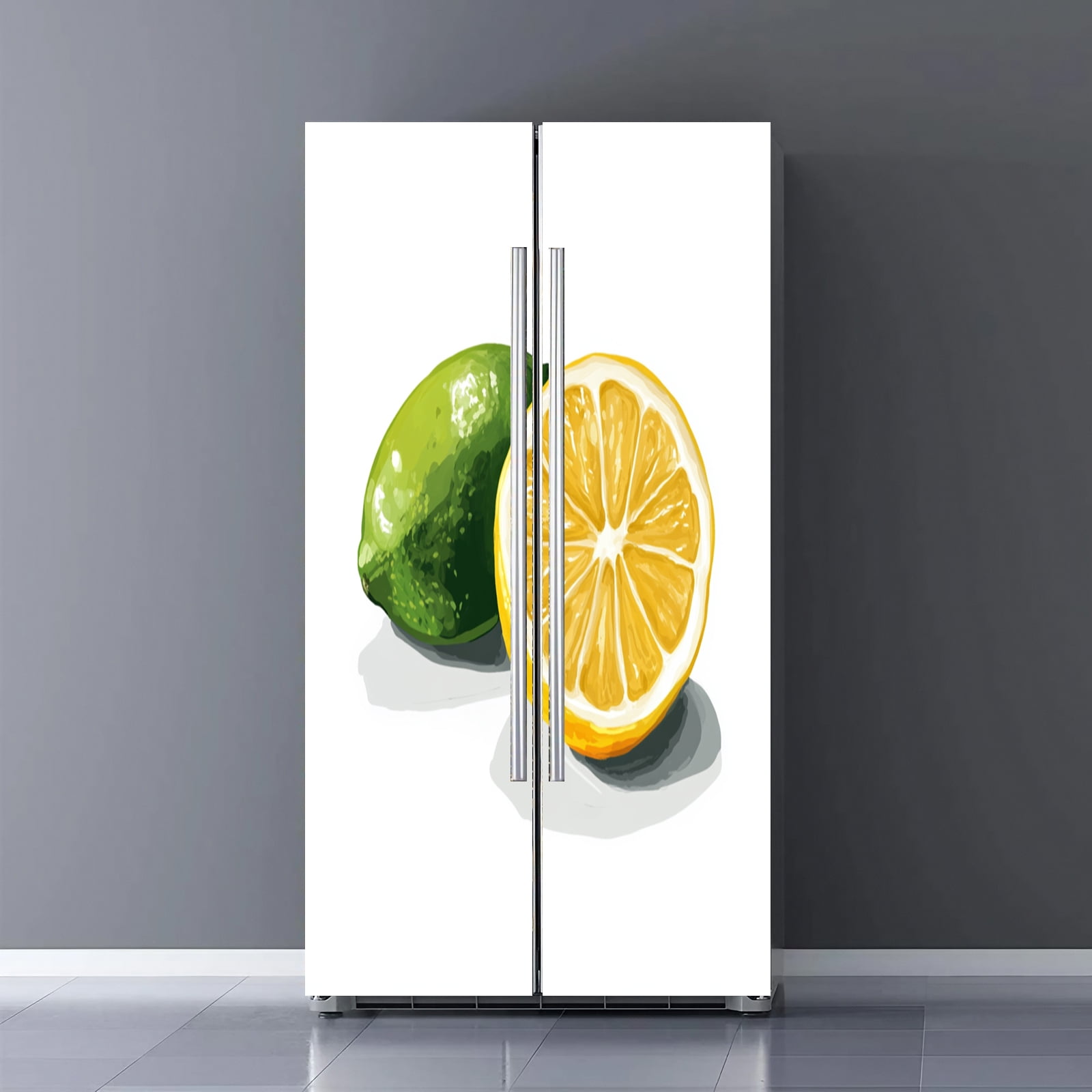 Fridge Door Wrap Vinyl Sticker Decor Front Refrigerator PVC Wallpaper ...