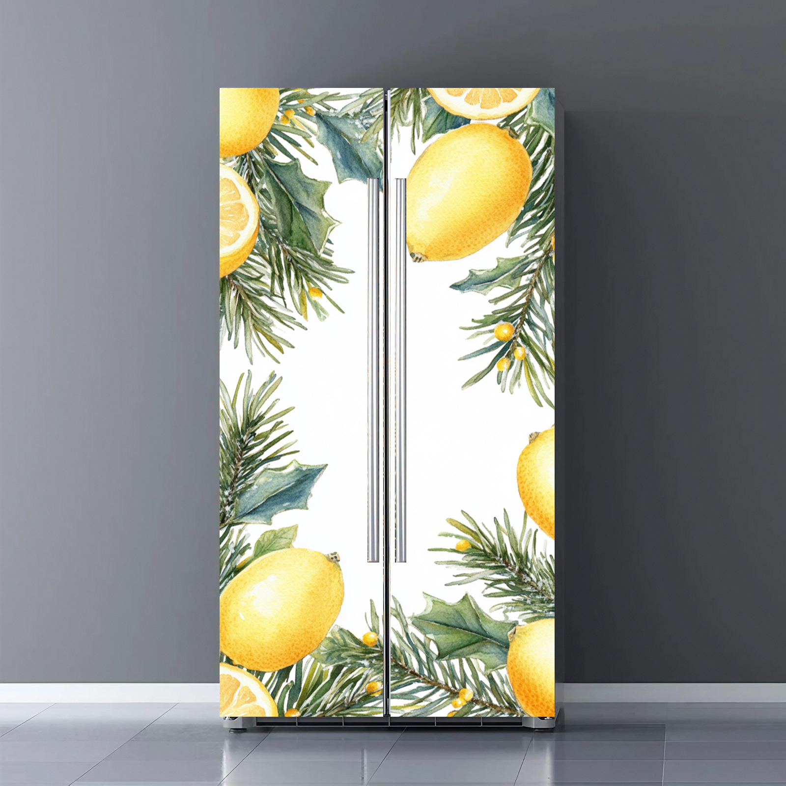 Fridge Door Wrap Vinyl Sticker Decor Front Refrigerator PVC Wallpaper ...