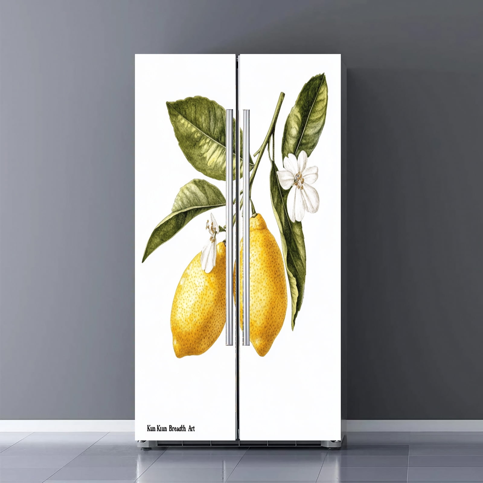Fridge Door Wrap Vinyl Sticker Decor Front Refrigerator PVC Wallpaper ...