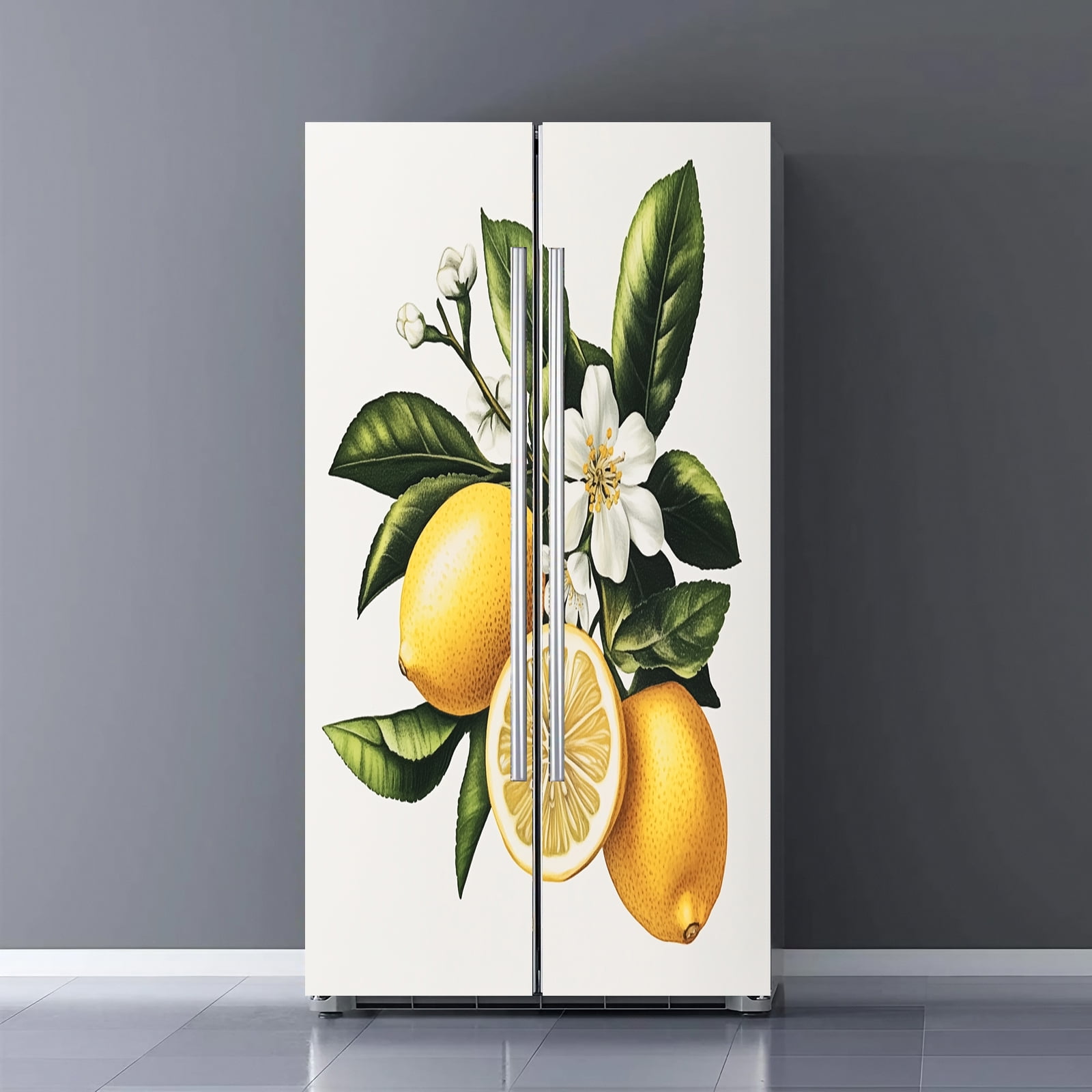 Fridge Door Wrap Vinyl Sticker Decor Front Refrigerator PVC Wallpaper ...