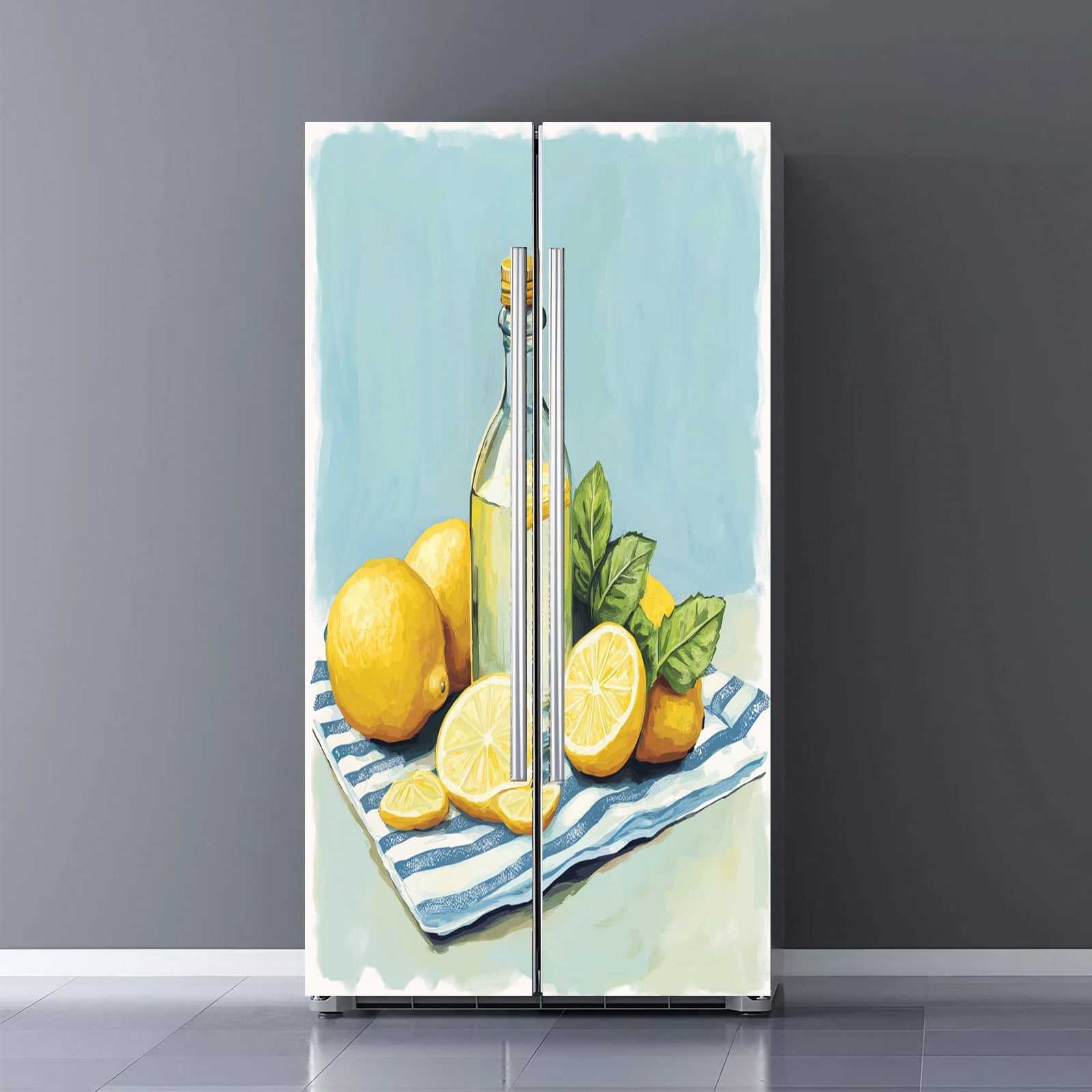 Fridge Door Wrap Vinyl Sticker Decor Front Refrigerator PVC Wallpaper ...