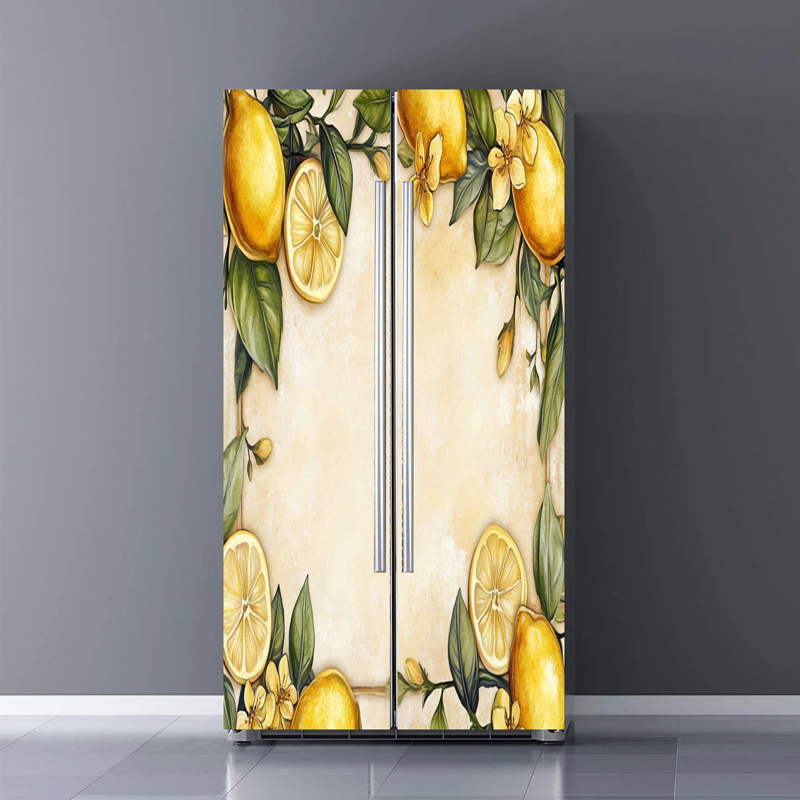 Fridge Door Wrap Vinyl Sticker Decor Front Refrigerator PVC Wallpaper ...