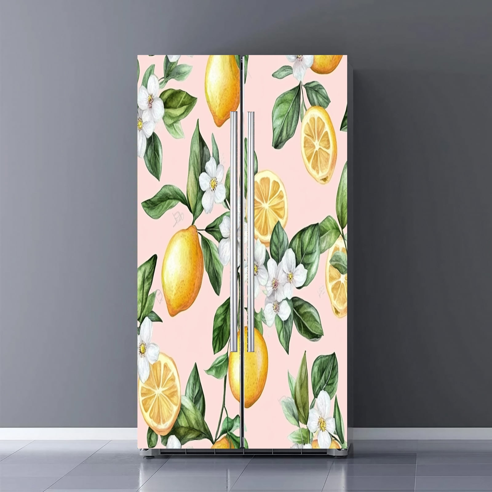 Fridge Door Wrap Vinyl Sticker Decor Front Refrigerator PVC Wallpaper ...