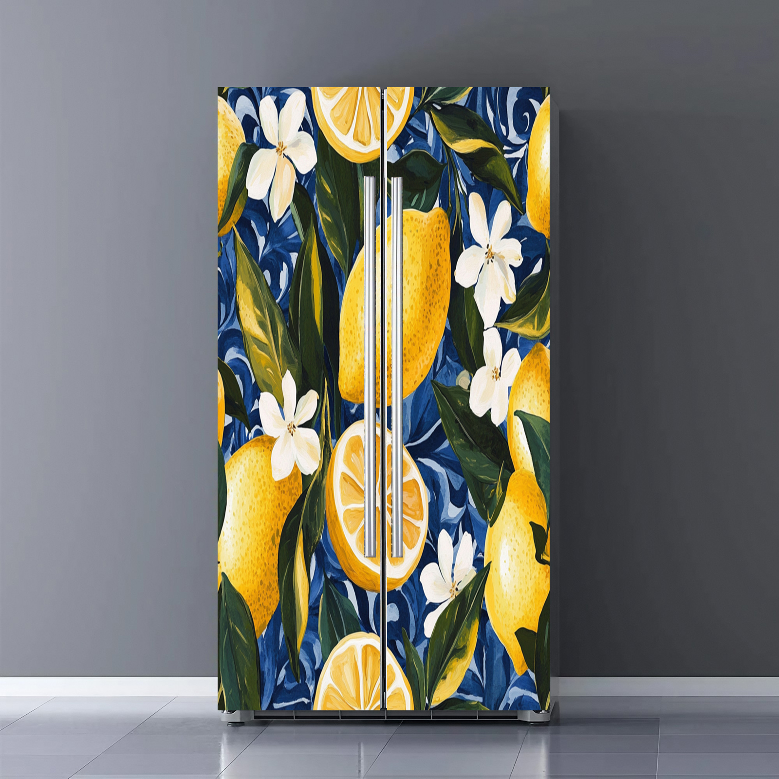 Fridge Door Wrap Vinyl Sticker Decor Front Refrigerator PVC Wallpaper ...