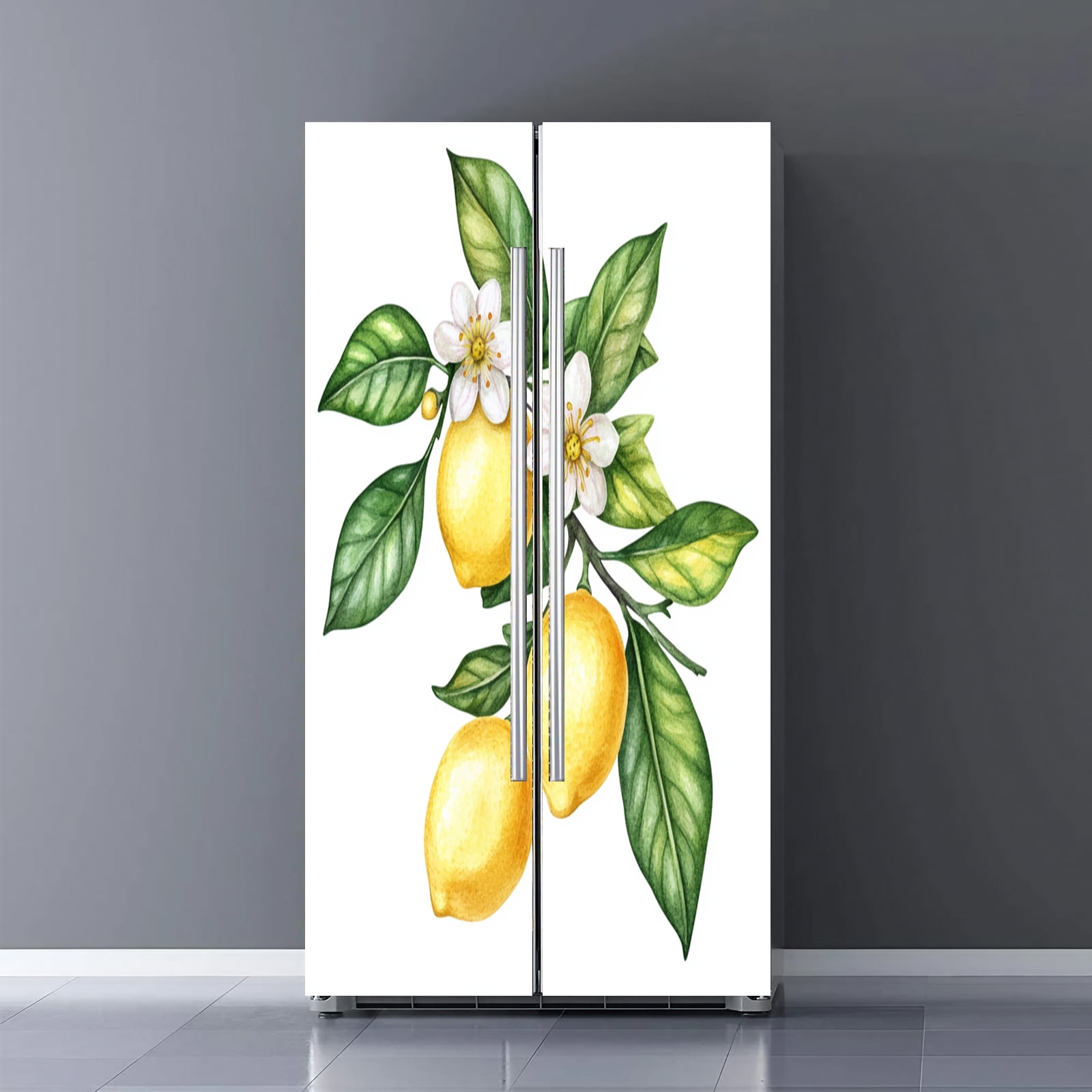 Fridge Door Wrap Vinyl Sticker Decor Front Refrigerator PVC Wallpaper ...