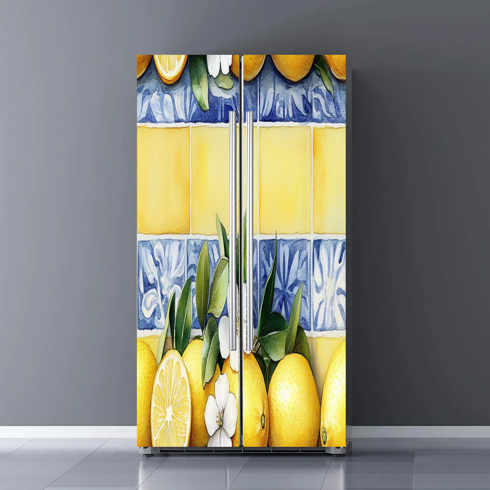 Fridge Door Wrap Vinyl Sticker Decor Front Refrigerator PVC Wallpaper ...