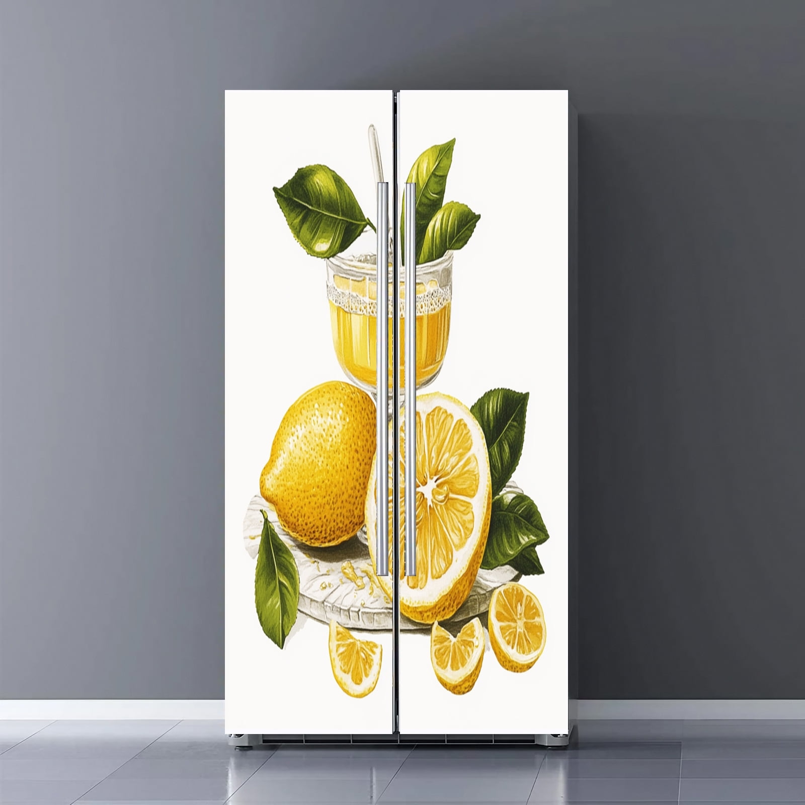Fridge Door Wrap Vinyl Sticker Decor Front Refrigerator PVC Wallpaper ...