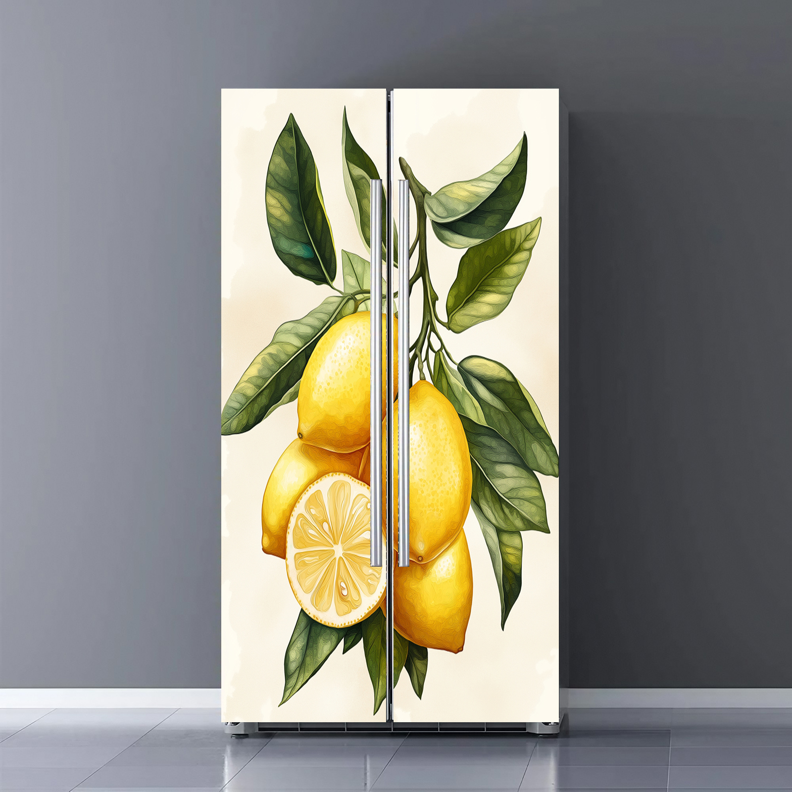 Fridge Door Wrap Vinyl Sticker Decor Front Refrigerator PVC Wallpaper ...
