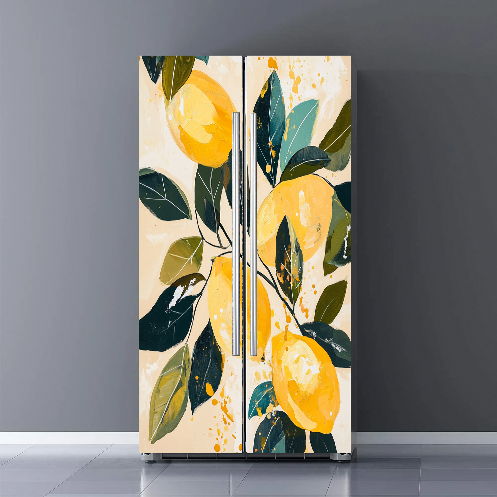 Fridge Door Wrap Vinyl Sticker Decor Front Refrigerator PVC Wallpaper ...