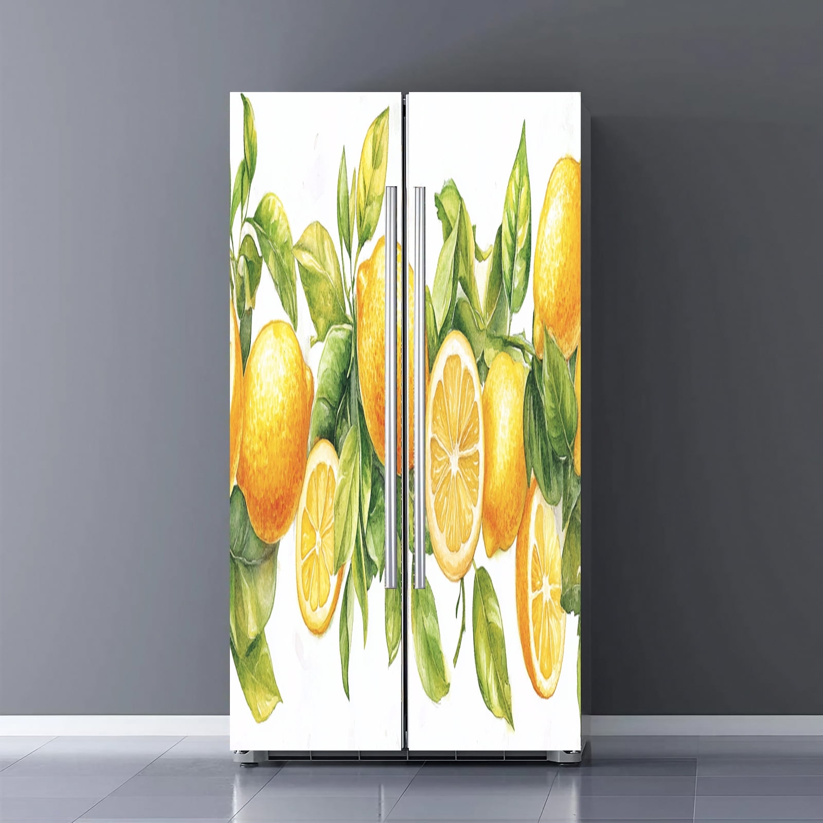 Fridge Door Wrap Vinyl Sticker Decor Front Refrigerator PVC Wallpaper ...