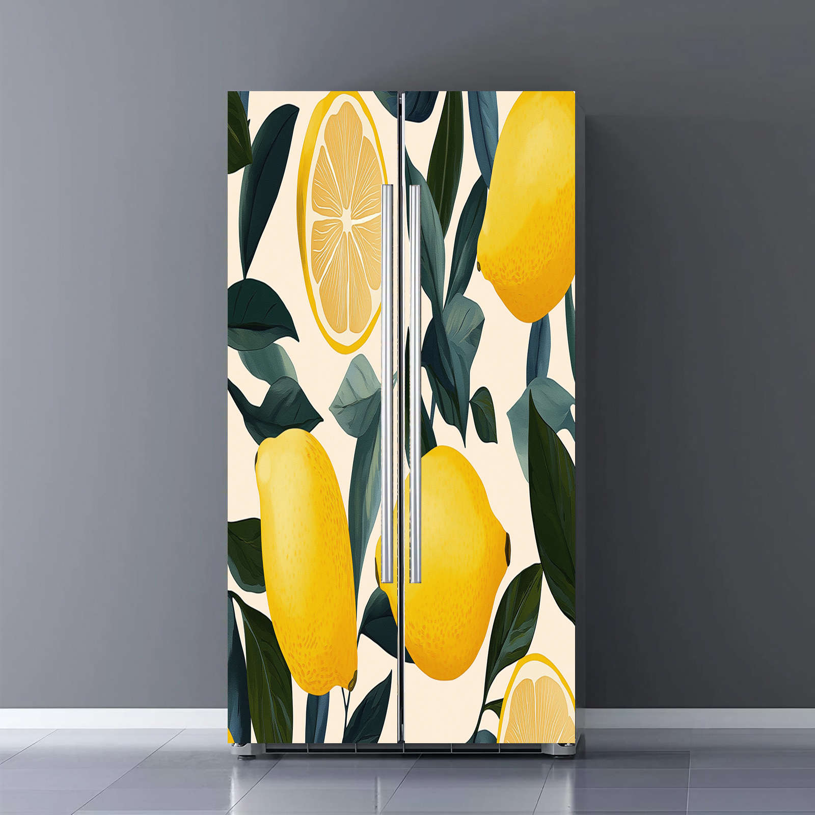 Fridge Door Wrap Vinyl Sticker Decor Front Refrigerator PVC Wallpaper ...