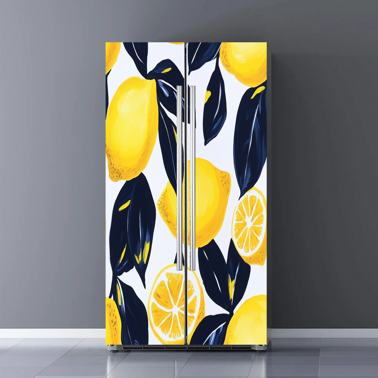 Fridge Door Wrap Vinyl Sticker Decor Front Refrigerator PVC Wallpaper ...