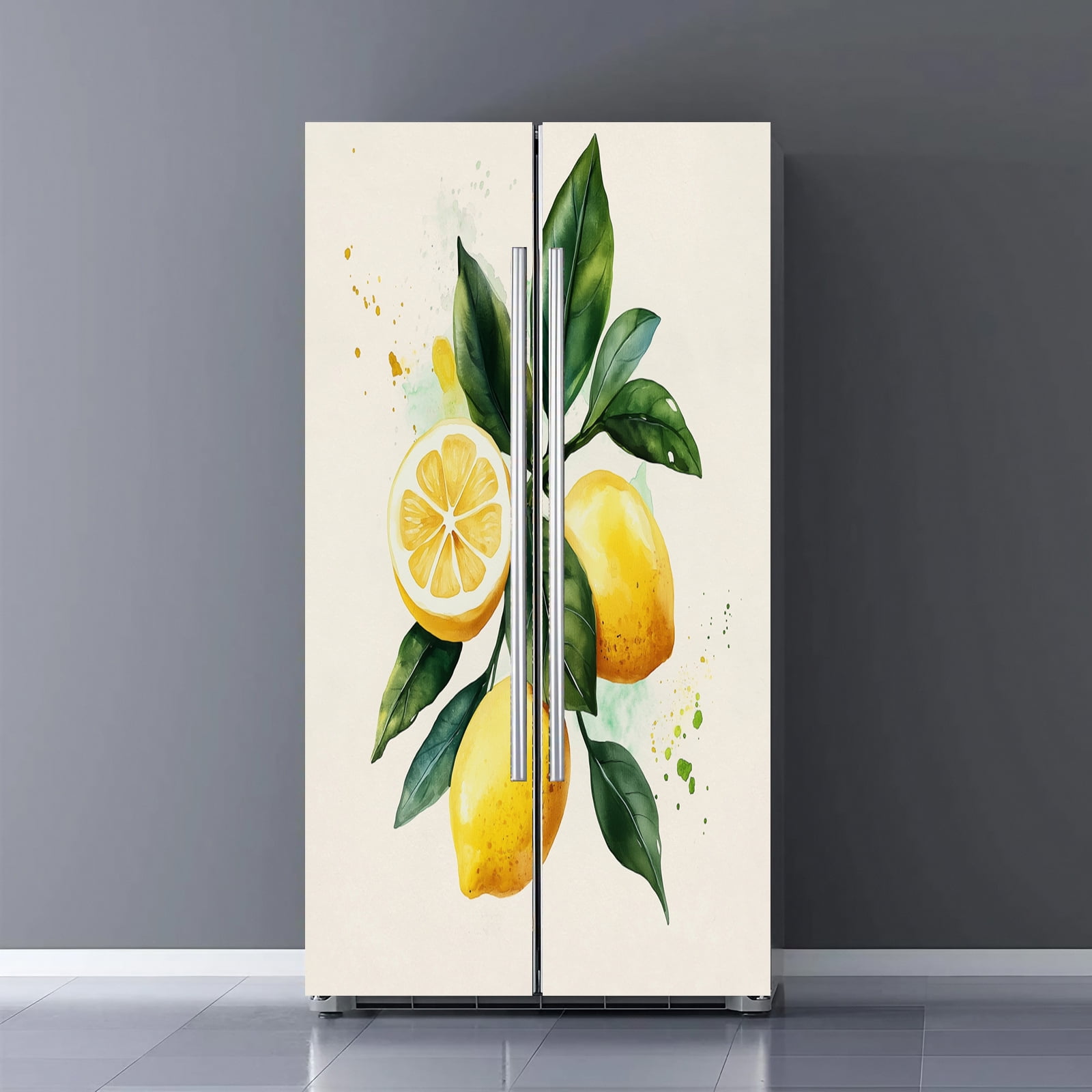 Fridge Door Wrap Vinyl Sticker Decor Front Refrigerator PVC Wallpaper ...
