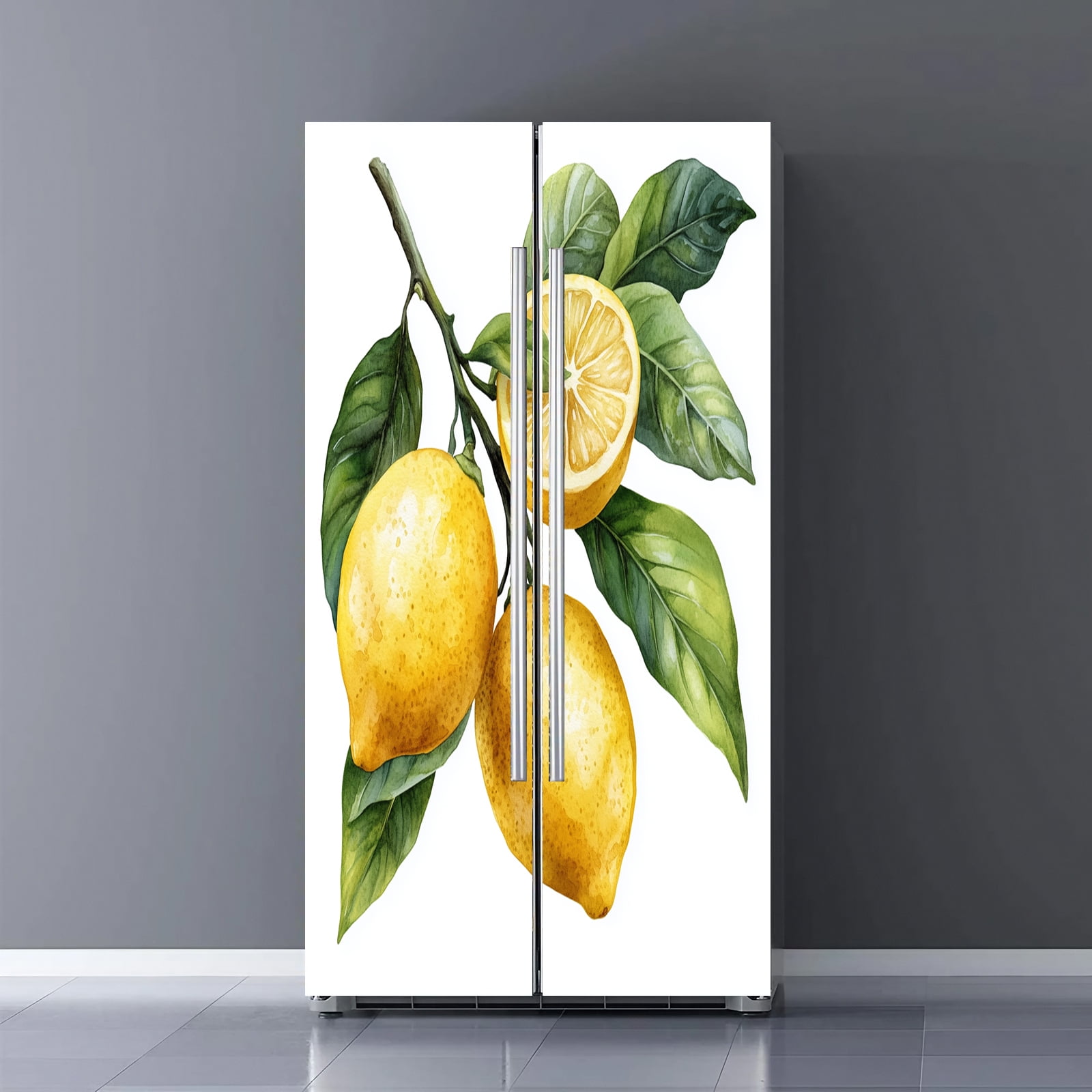 Fridge Door Wrap Vinyl Sticker Decor Front Refrigerator PVC Wallpaper ...