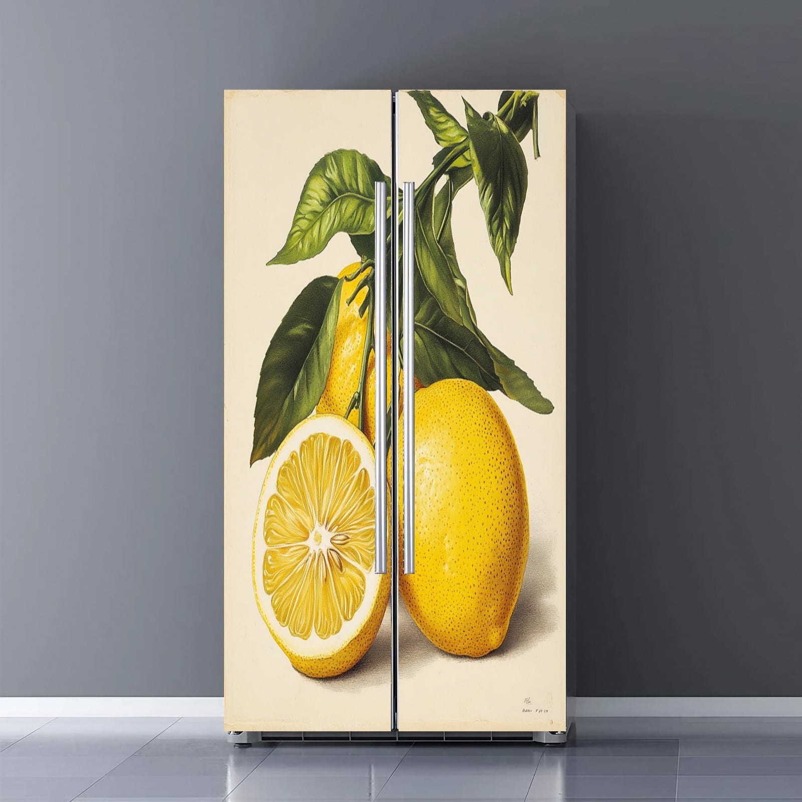 Fridge Door Wrap Vinyl Sticker Decor Front Refrigerator PVC Wallpaper ...