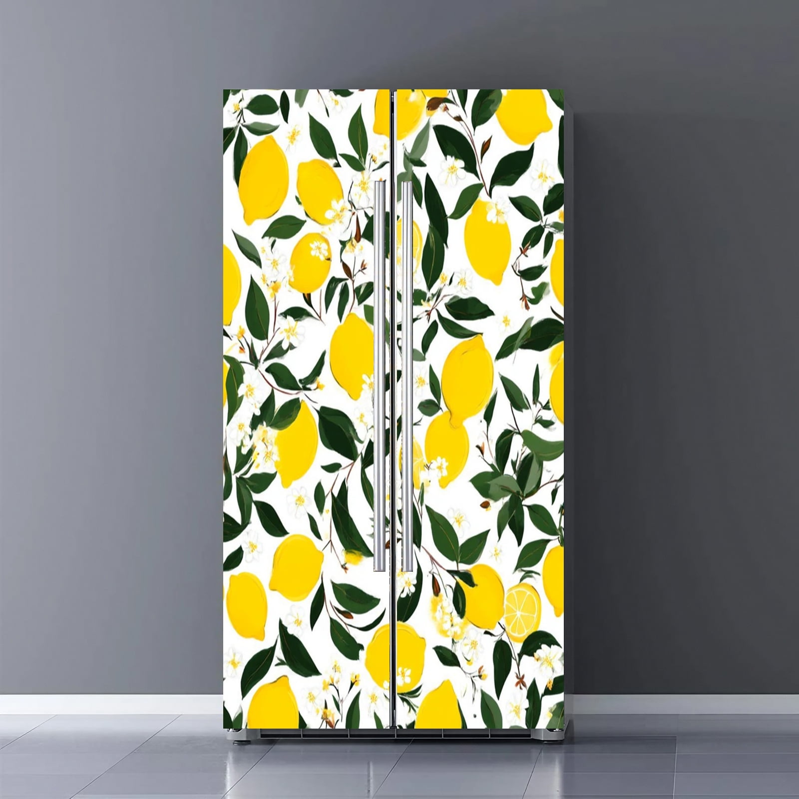 Fridge Door Wrap Vinyl Sticker Decor Front Refrigerator PVC Wallpaper ...